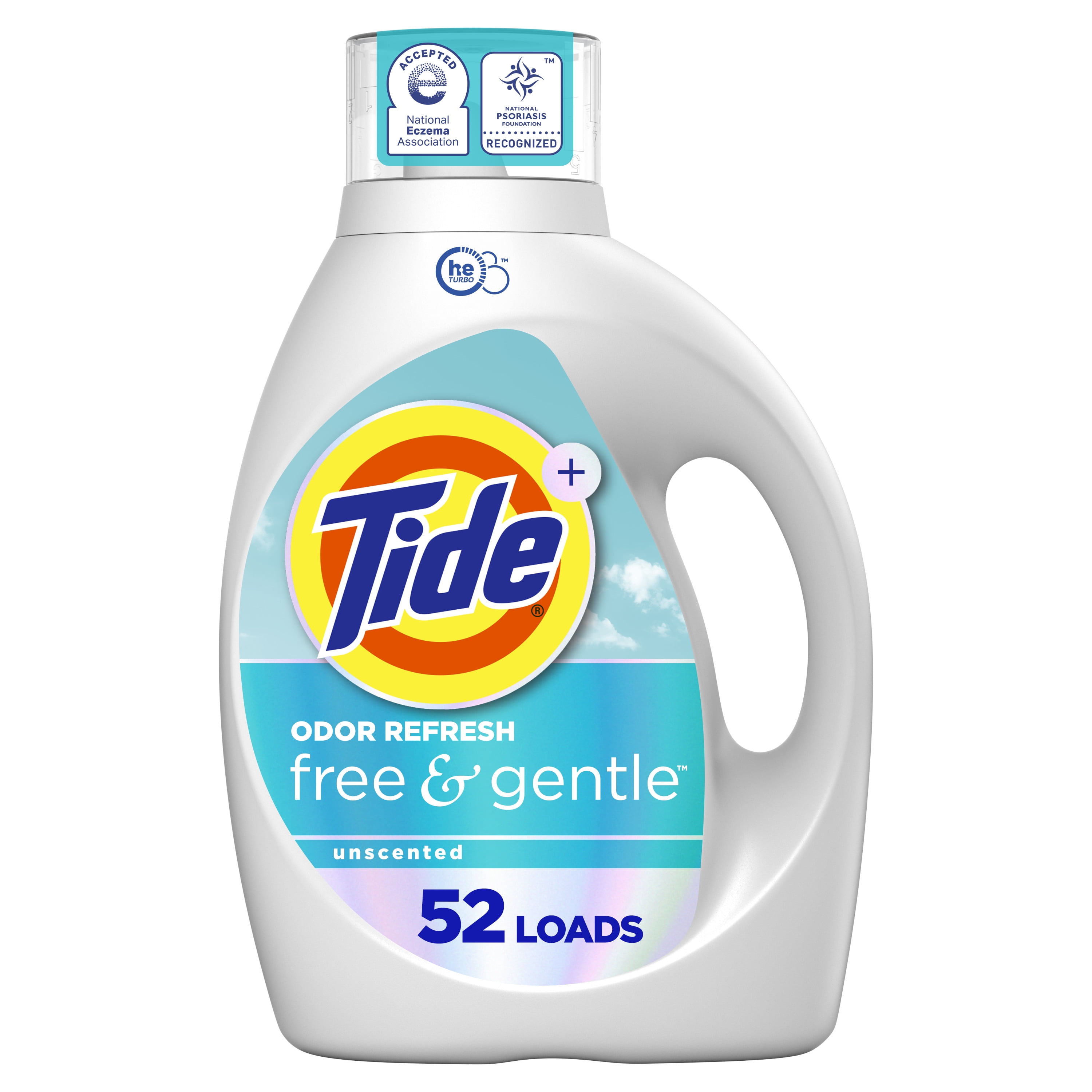 Tide Free and Gentle Odor Refresh Liquid Laundry Detergent, Hypoallergenic, 73 fl oz, 52 Loads ...