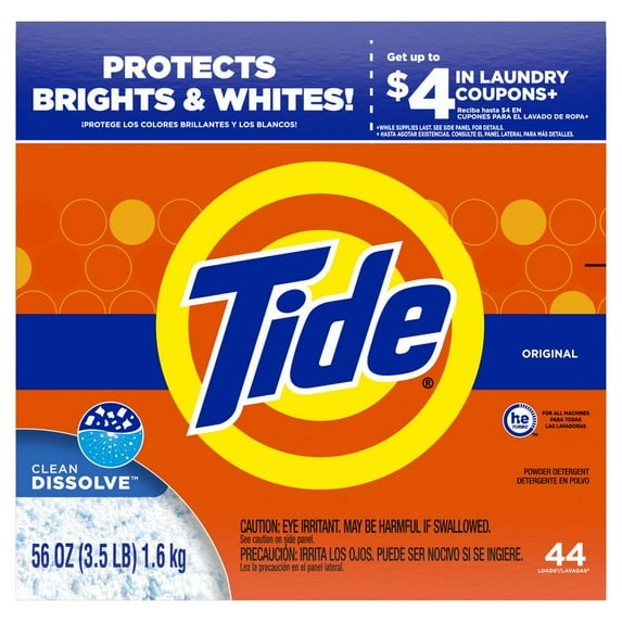 Tide HE Turbo Powder Laundry Detergent, 44 Loads - Original - 56 oz ...