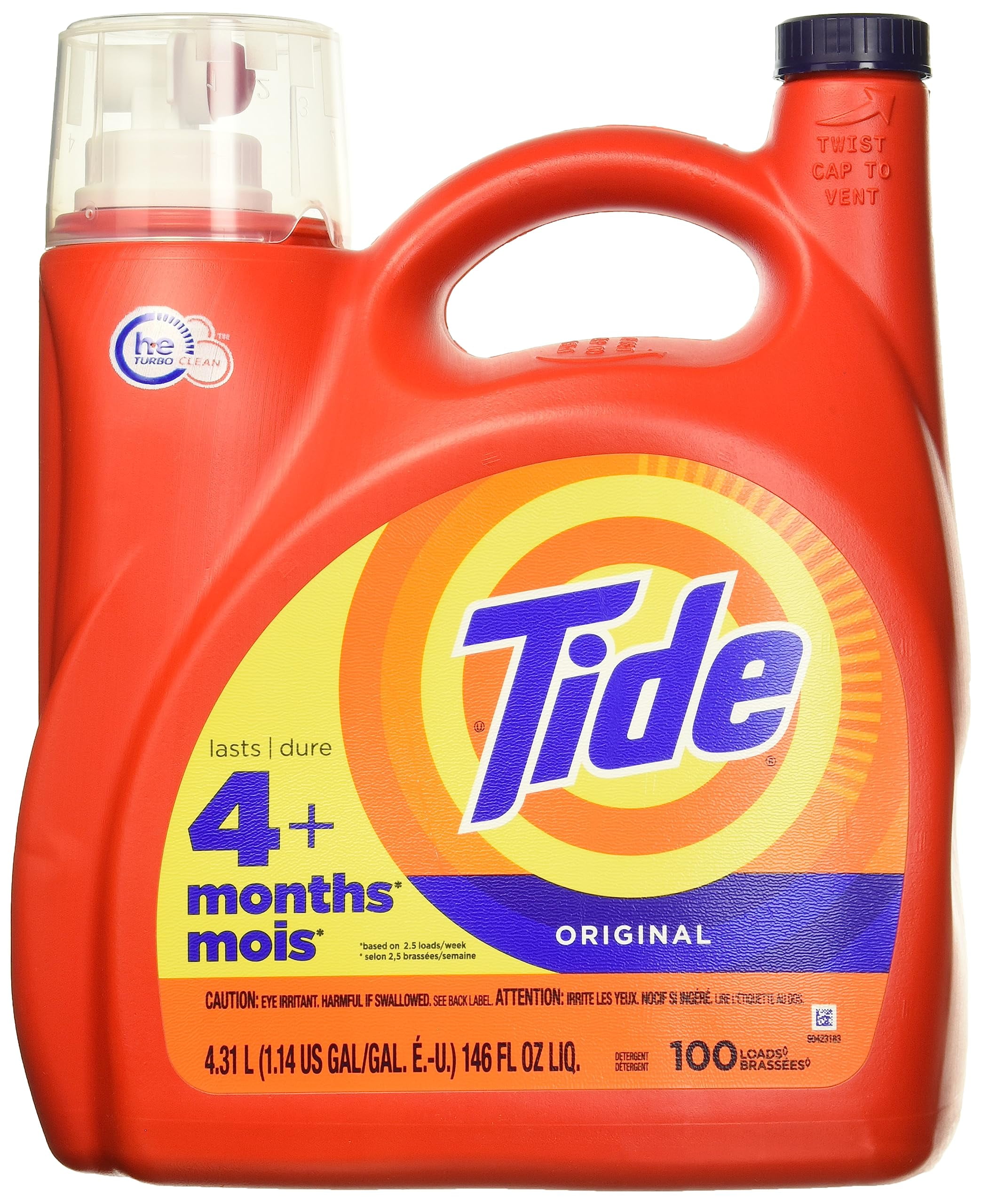 Tide He Laundry Detergent, Original Scent, 100 Loads, 146 Oz Pump ...