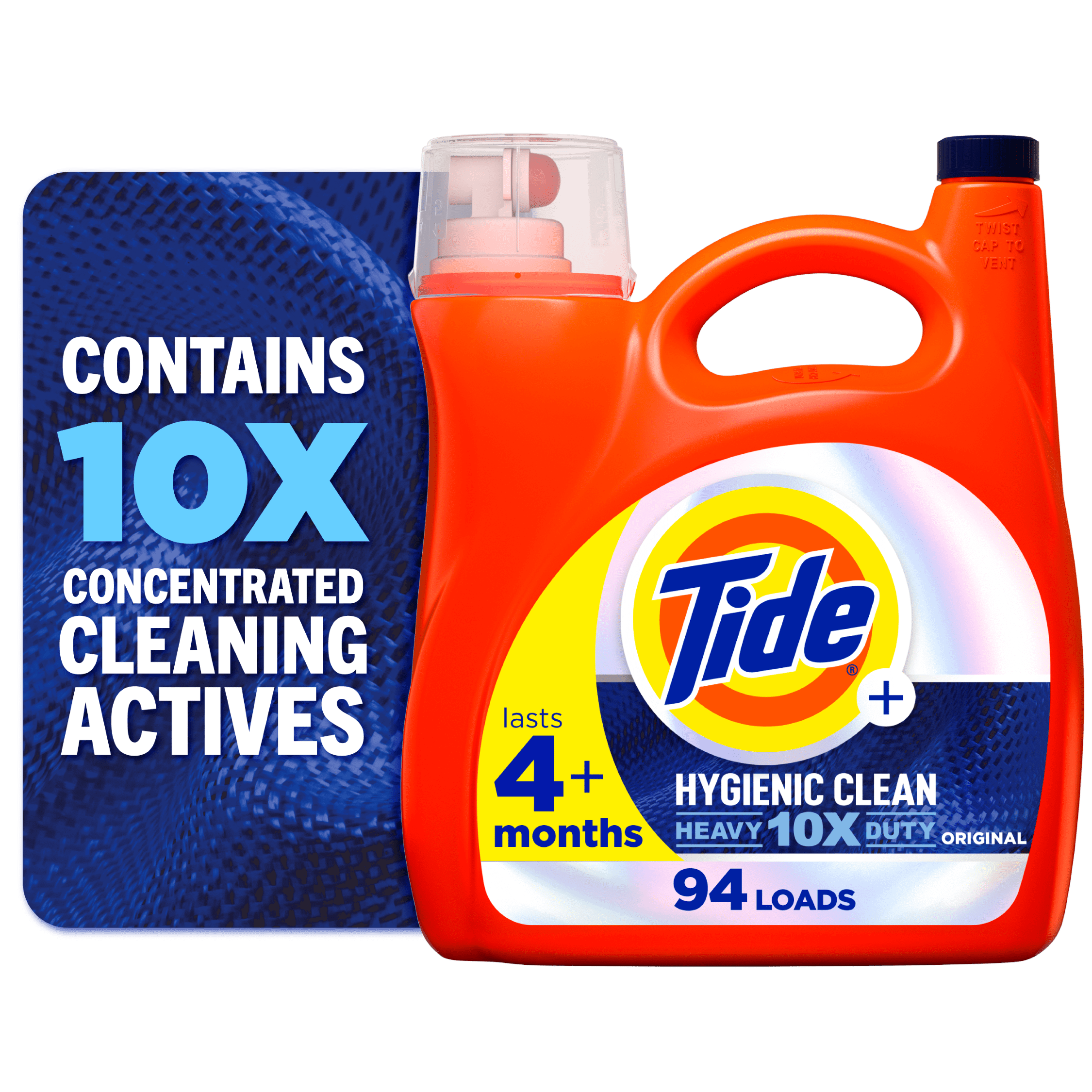 Tide Hygienic Clean Heavy 10x Duty Liquid Laundry Detergent, Original ...