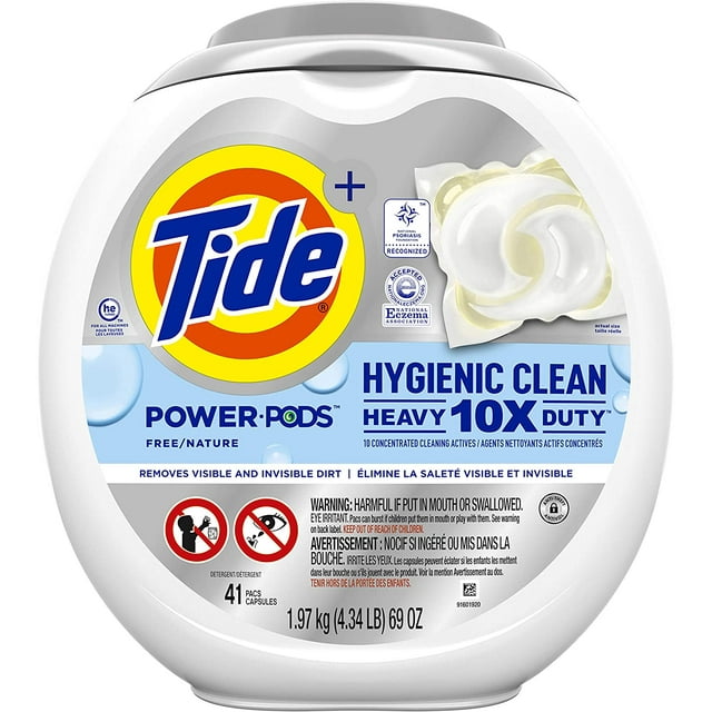 Gentle Tide Hygienic Clean Heavy Duty 10x Free Power Pods, Unscented ...