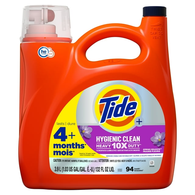 Tide Hygienic Clean Liquid Laundry Detergent, Spring Meadow, 94 Loads ...