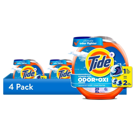 (4 pack) Tide Power PODS Laundry Detergent Soap Pacs with Odor Defense ...