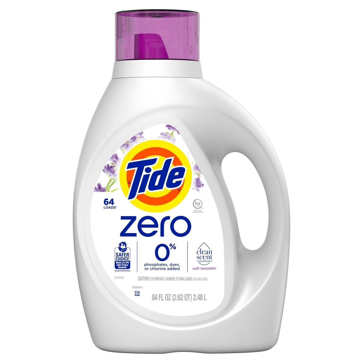 2X - Tide Lavender Scent Zero HE Compatible Soft Liquid Laundry ...