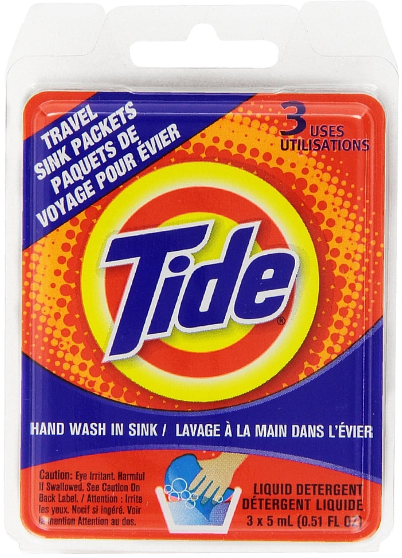 Tide Liquid Detergent Travel Sink Packets 3 ea (Pack of 2) - Walmart.com