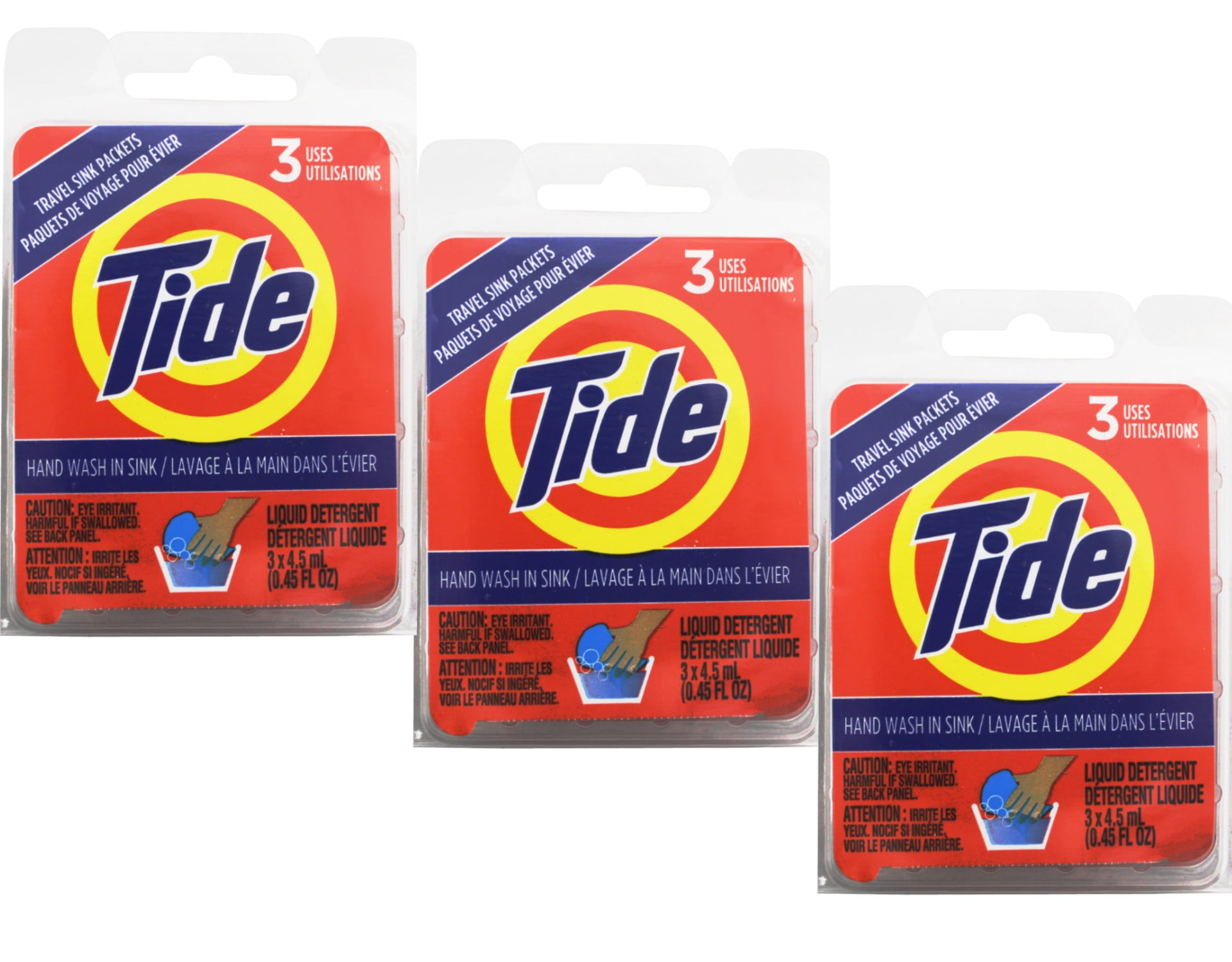 Tide Liquid Detergent Travel Sink Packets, Pack of 3, 3 ea - Walmart.com