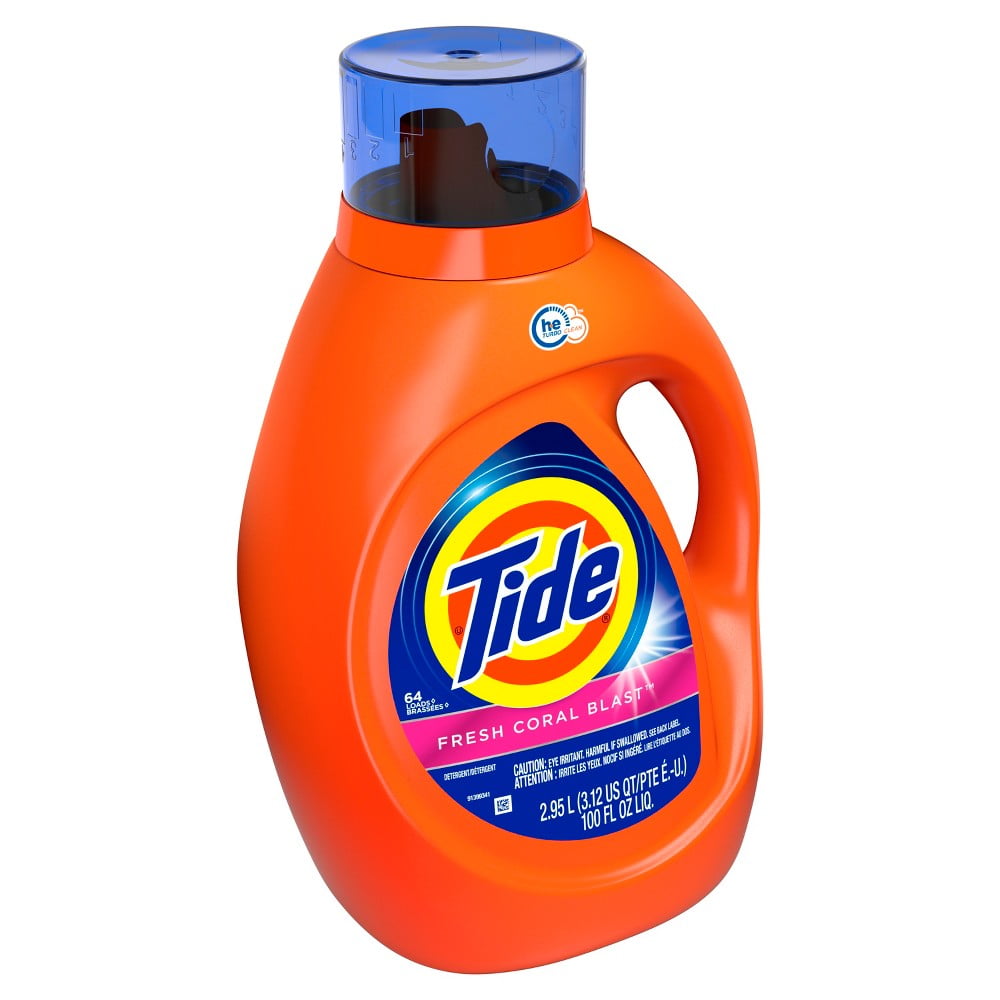 Tide High Efficiency Liquid Laundry Detergent, Fresh Coral Blast, 64 ...