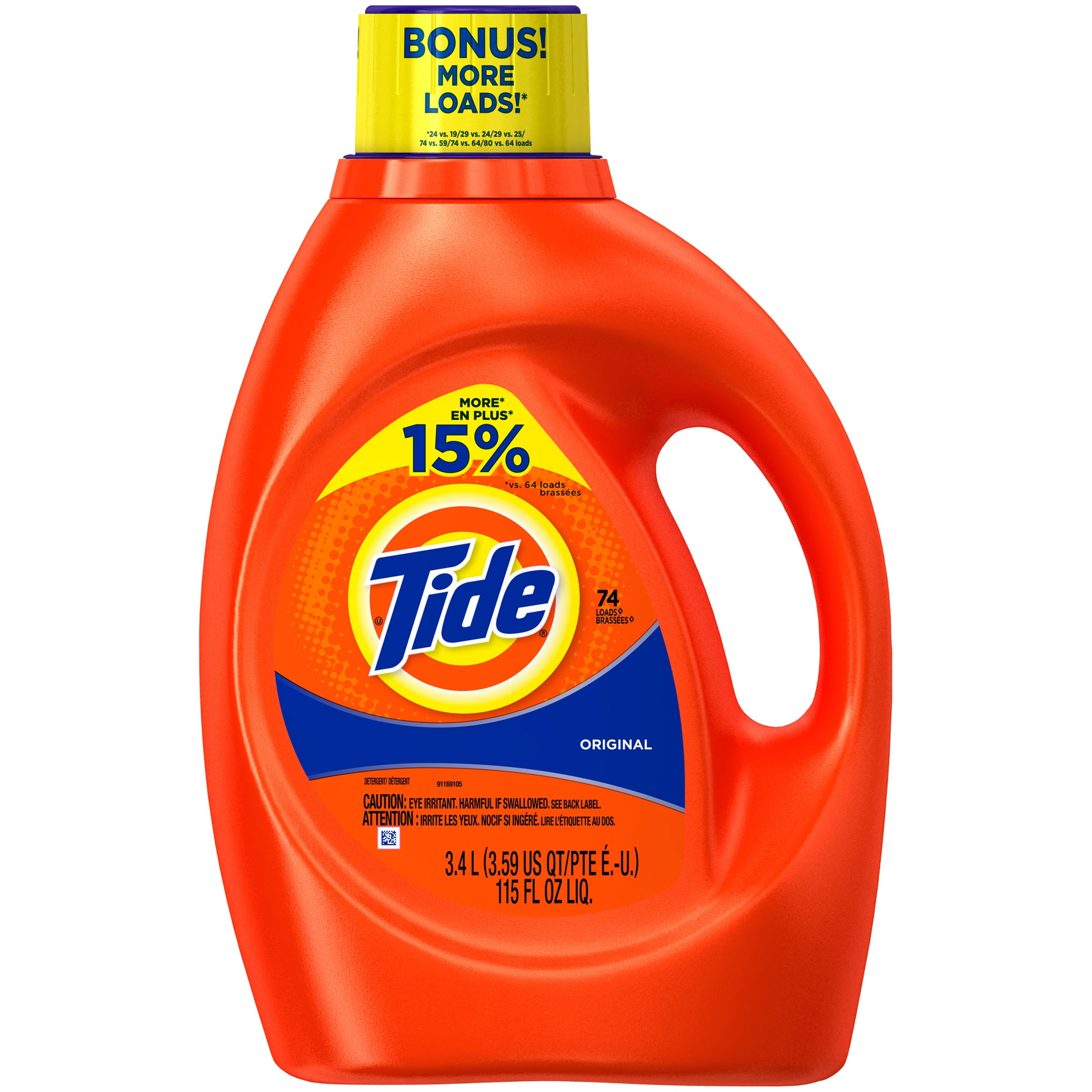 Tide Liquid Laundry Detergent, Original, 74 Loads 115 fl oz - Walmart.com