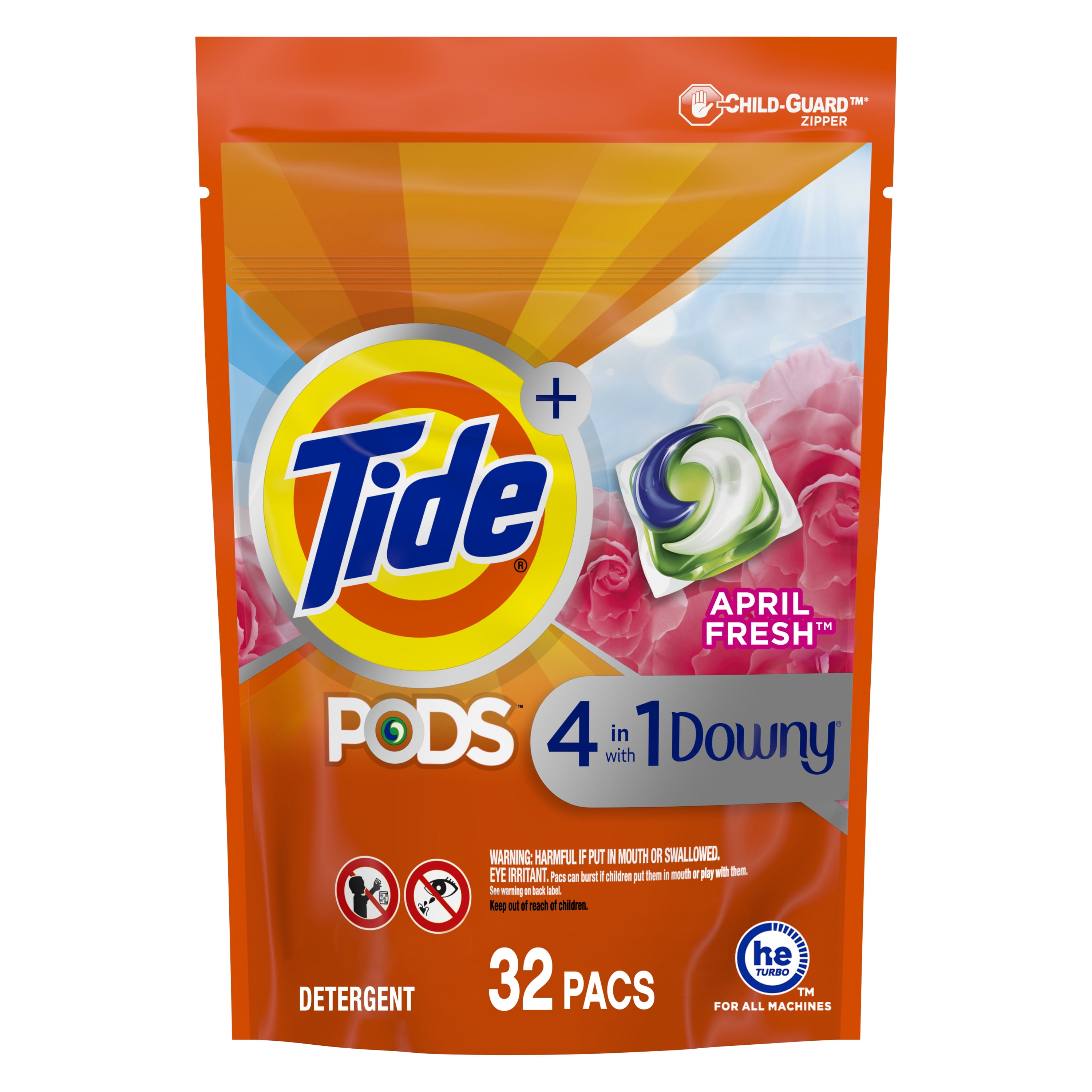 Tide Pods Laundry Detergent Soap Packs with Downy, April Fresh, 32 Ct ...