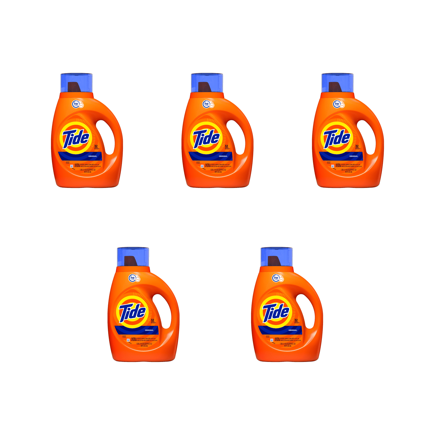 Tide Original Liquid Laundry Detergent, 5 Pack Bottles, ( 5 X 42 fl oz ...