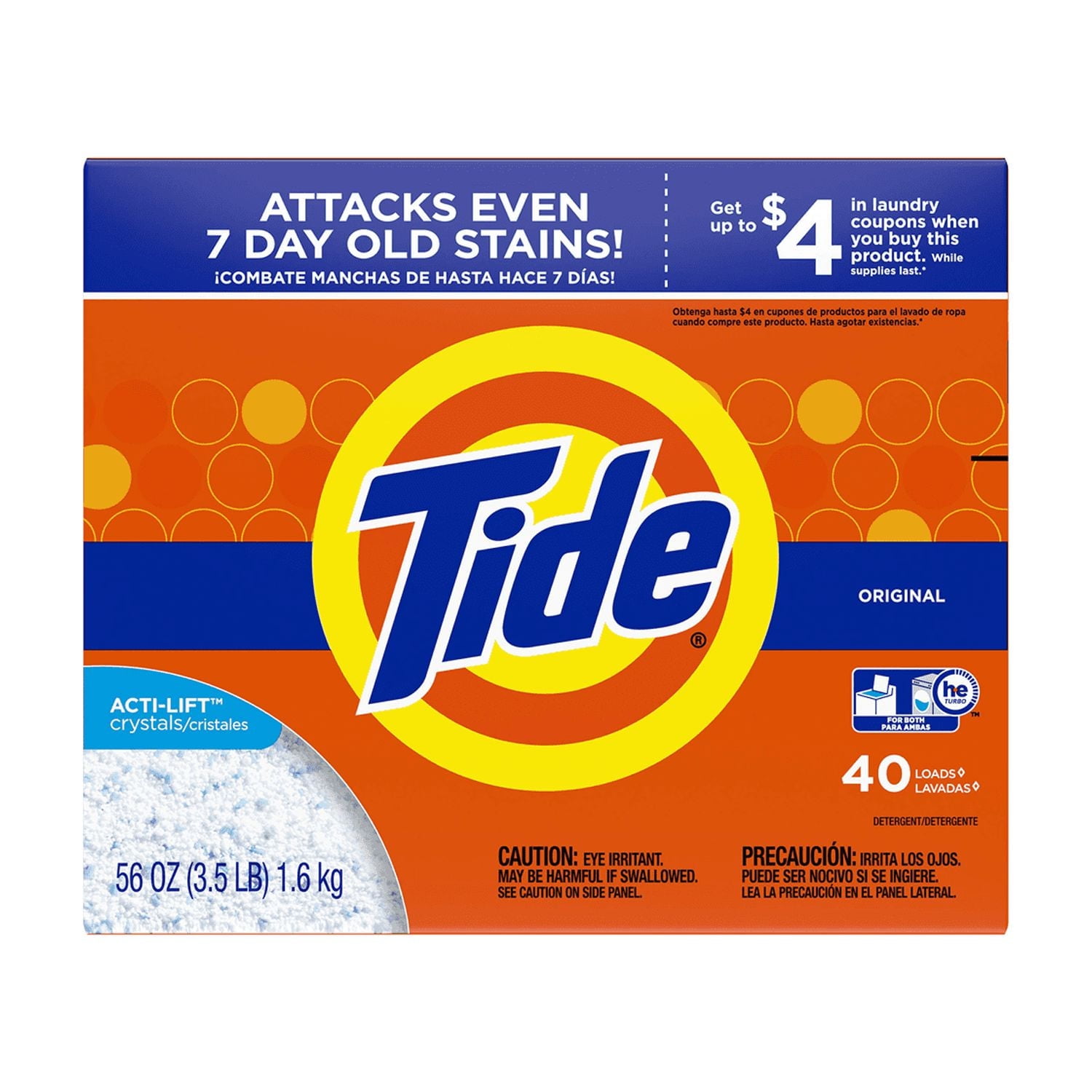 Tide Original Powder Laundry Detergent with Acti-Lift Crystals, 3.7 lb ...
