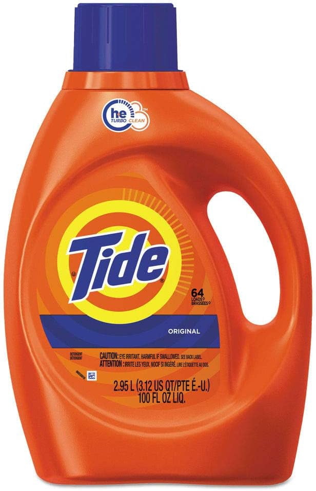 Tide Original Scent HE Turbo Clean Liquid Laundry Detergent, 100 oz, 64 ...