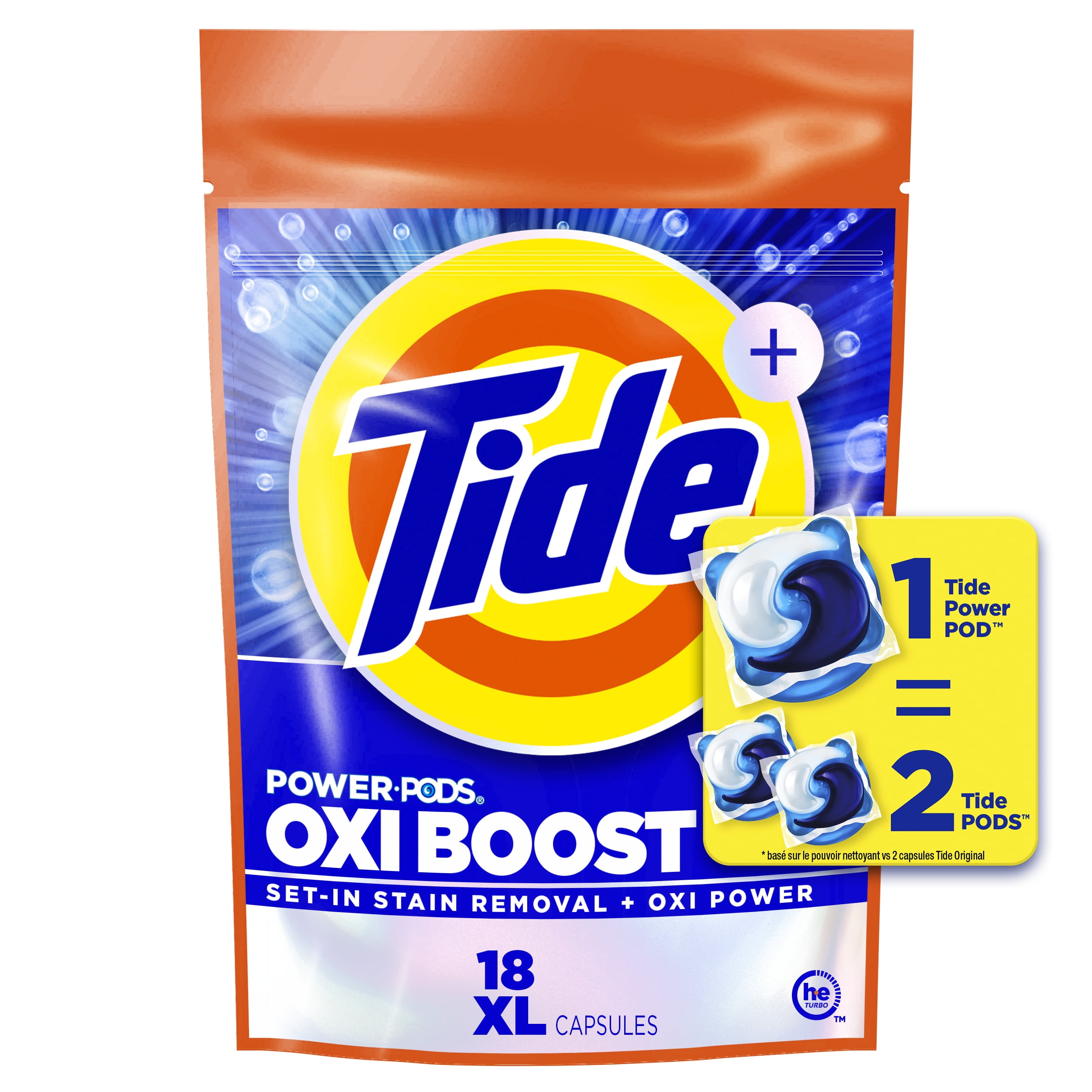 Tide Oxi Boost Power PODS with Stain Remover and Oxi Power Laundry ...