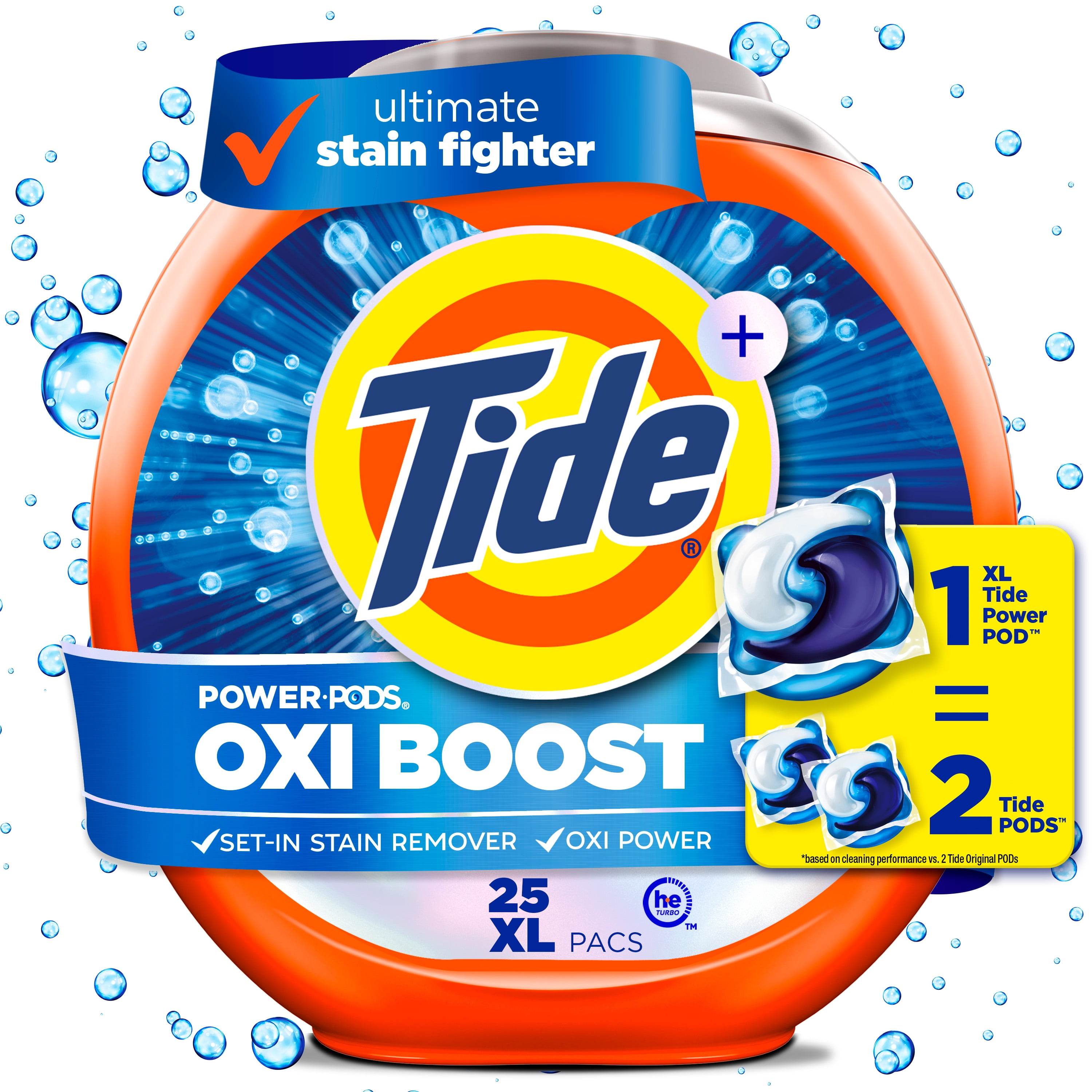 Tide Laundry Detergent Pods with Stain Remover and Oxi Power, 25 Count ...