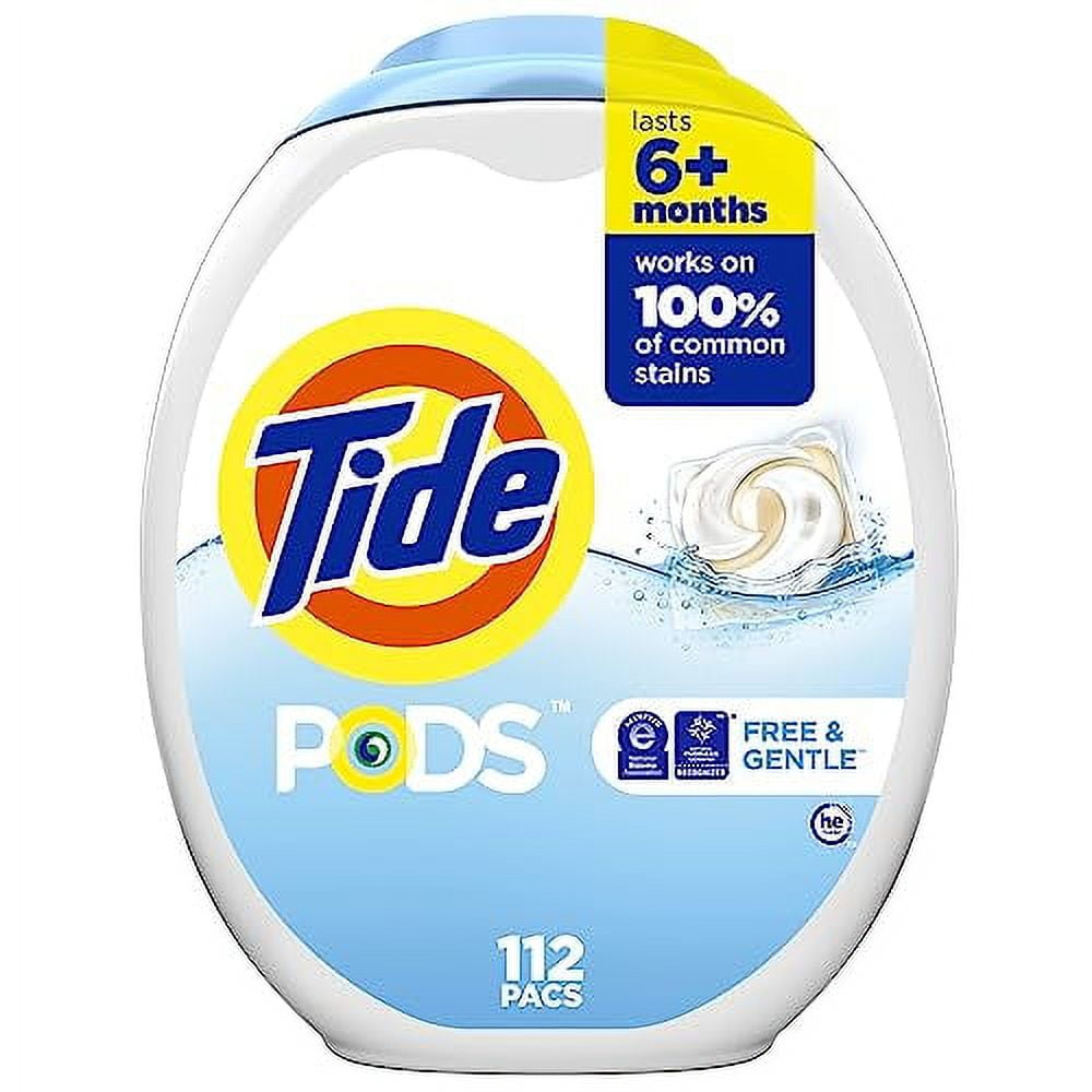 Tide PODS Free and Gentle Laundry Detergent Soap Pacs, 112 Count ...