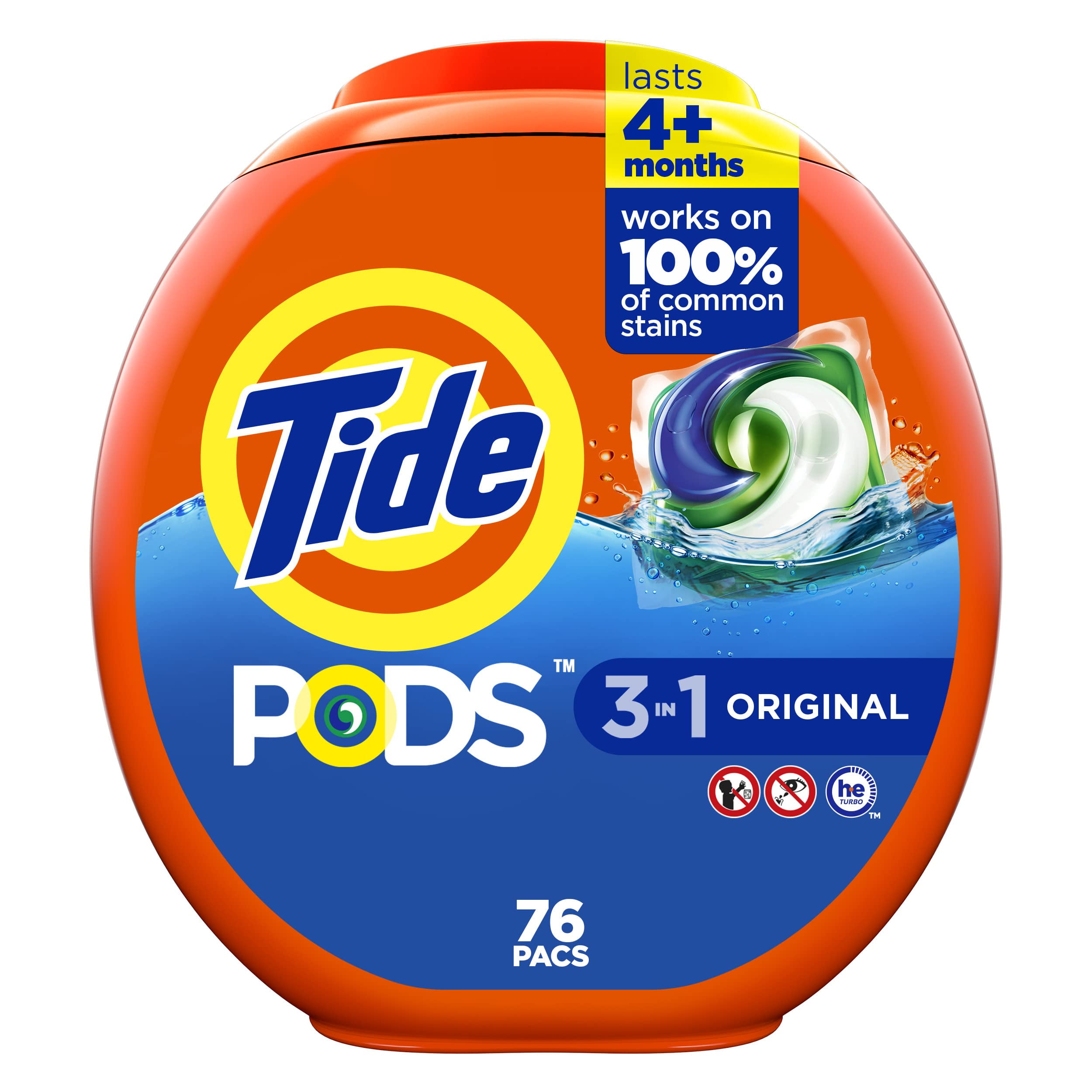 Tide PODS Laundry Detergent, Original Scent, 76 Count, Concentrated ...