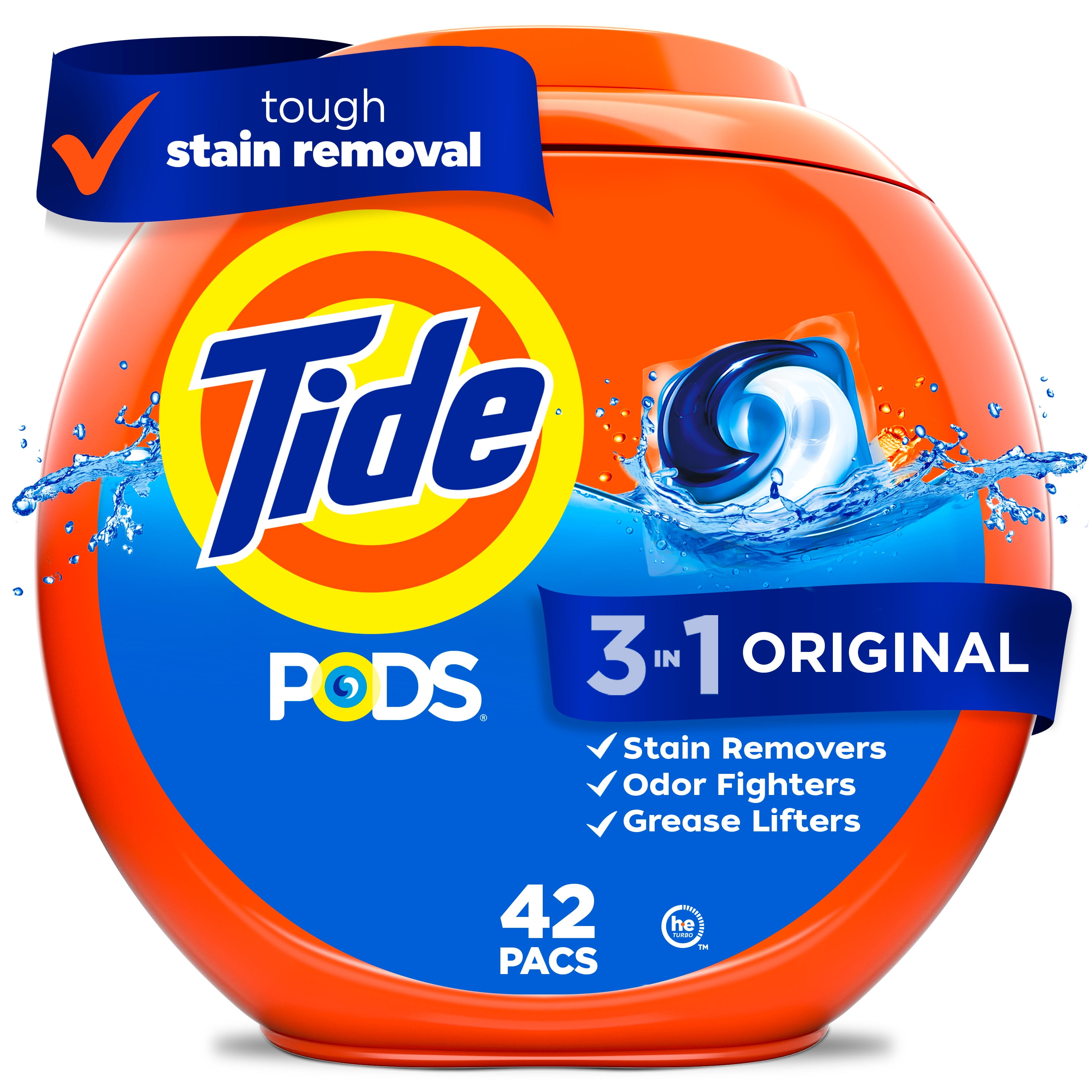 Tide PODS Laundry Detergent Packs, Original Scent, 42 Count for Clean ...