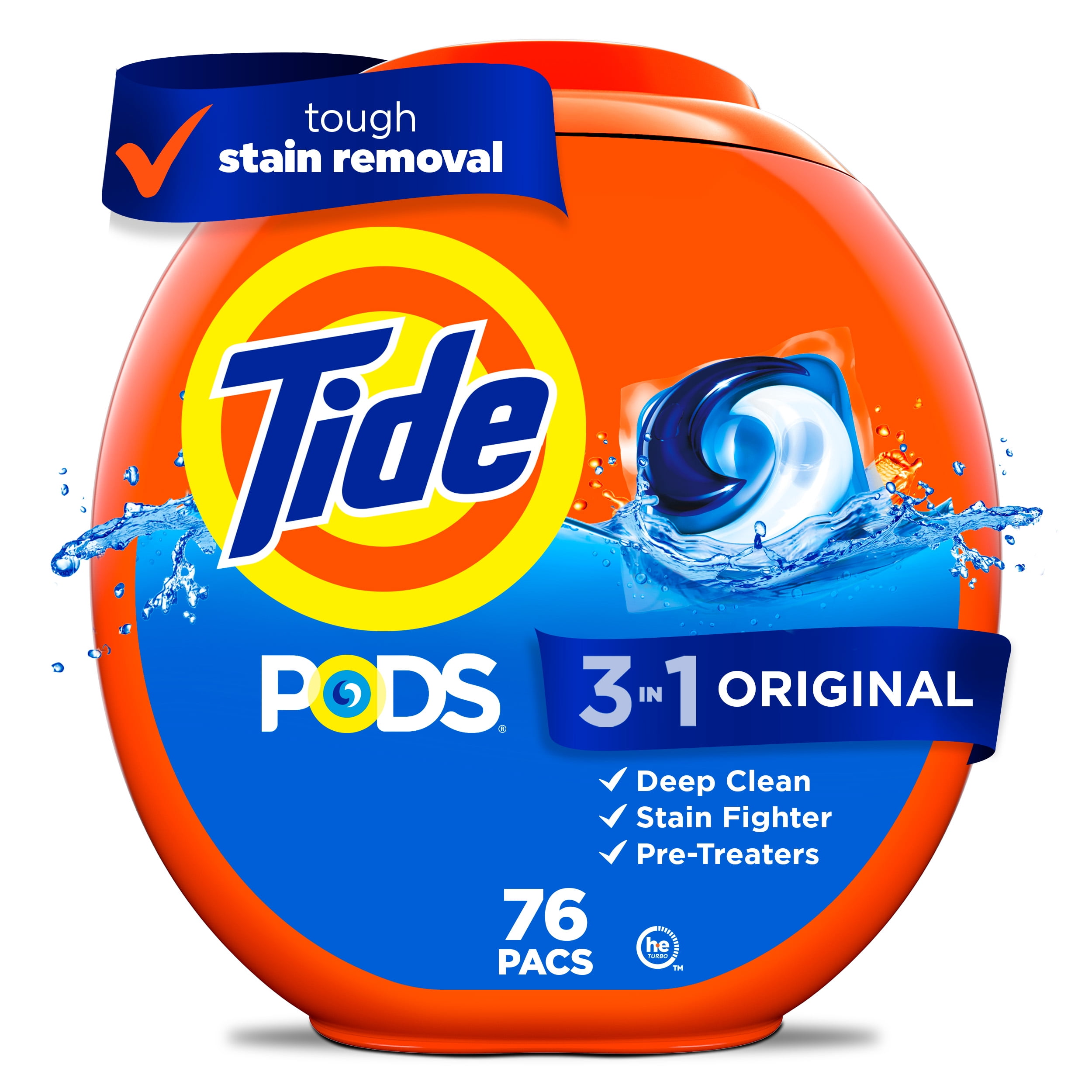Tide PODS: Cold Water Clean Laundry Detergent Packs, Original Scent, 76 ...