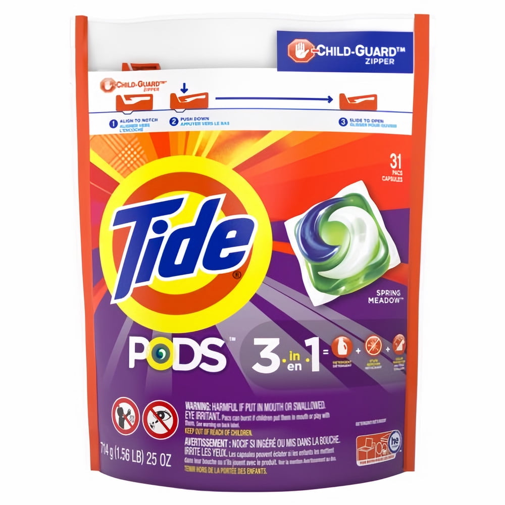Tide PODS Liquid Laundry Detergent Pacs Spring Meadow (Pack of 72 ...