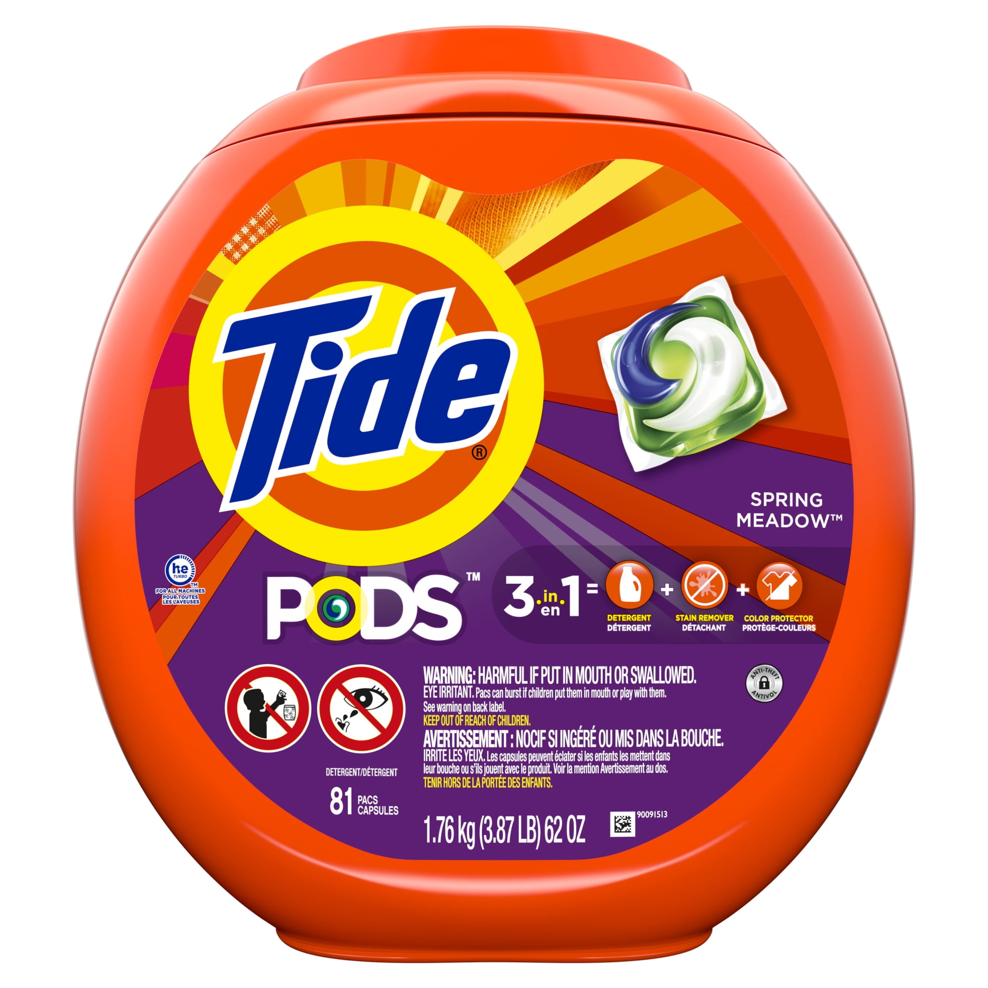 Tide PODS 3-in-1 Laundry Detergent Capsules Original Scent 62 oz. 81 ...