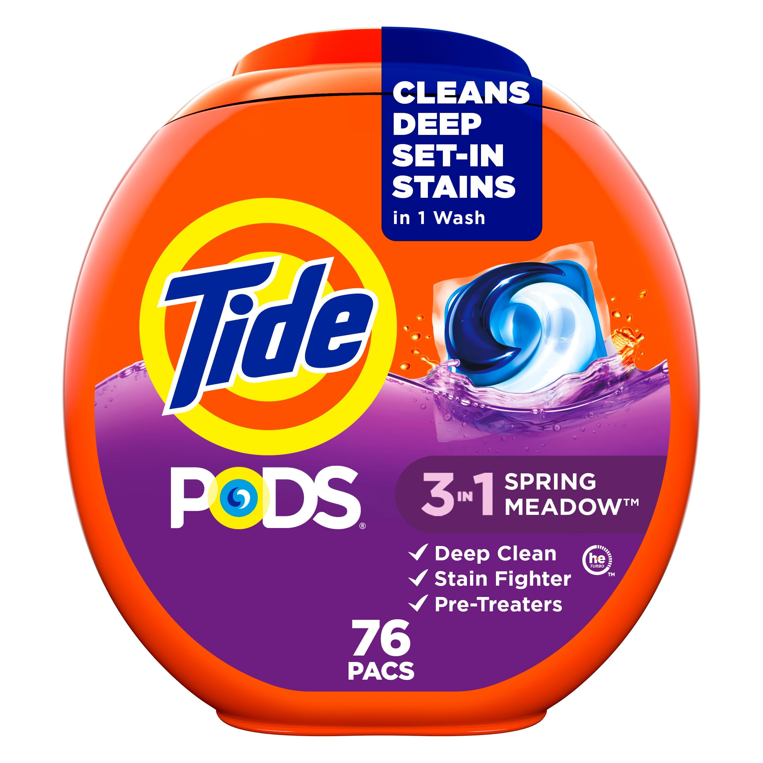 Tide PODS Liquid Laundry Detergent Soap Pacs, HE Compatible, Powerful 3 ...