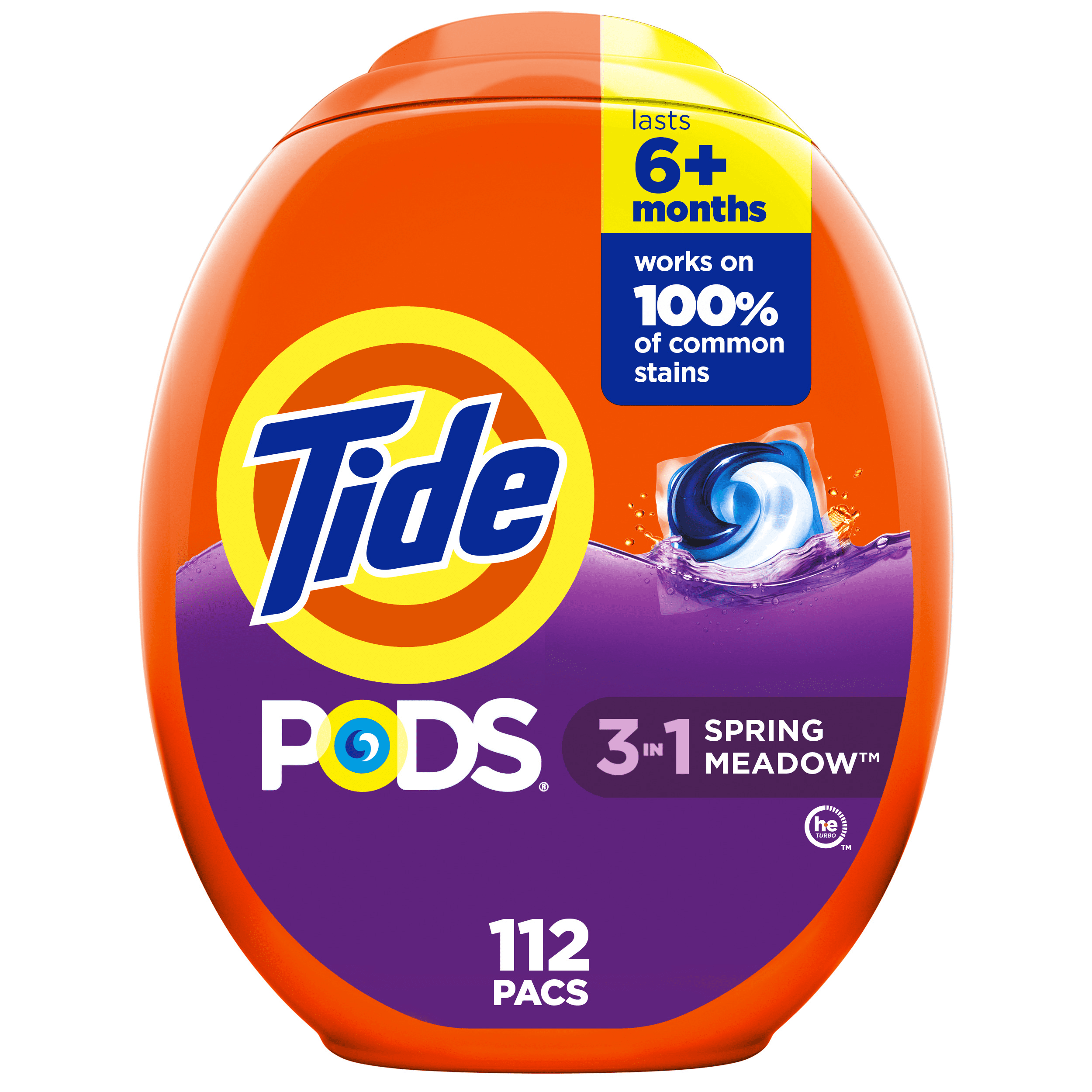Tide PODS Fresh Spring Meadow Scent Laundry Detergent Packs, 112 Count ...