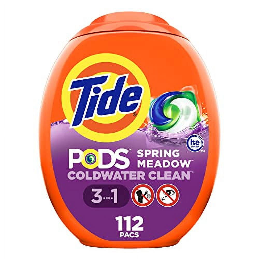 Tide PODS Liquid Laundry Detergent pacs Spring Meadow Scent 112 count ...