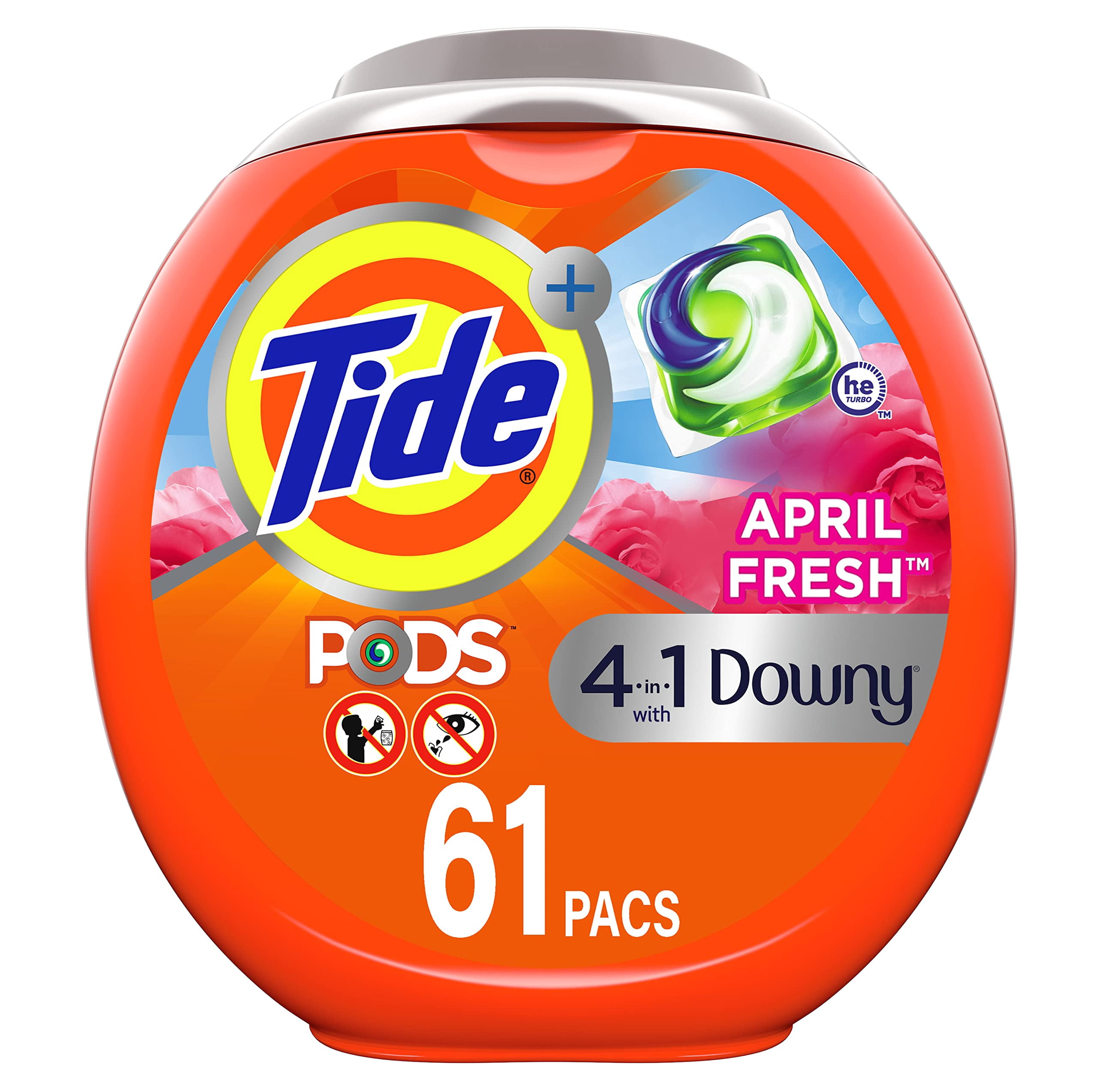Tide PODS Plus Downy 4 in 1 HE Turbo Laundry Detergent Soap Pods, April ...