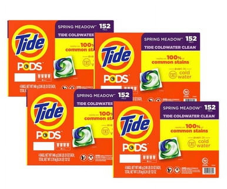 Tide PODS Spring Meadow - 152 Count, 3-in-1 Clean (4/Case) - Walmart.com