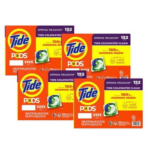 Tide PODS Spring Meadow - 152 Count, 3-in-1 Clean (4/Case) - Walmart.com