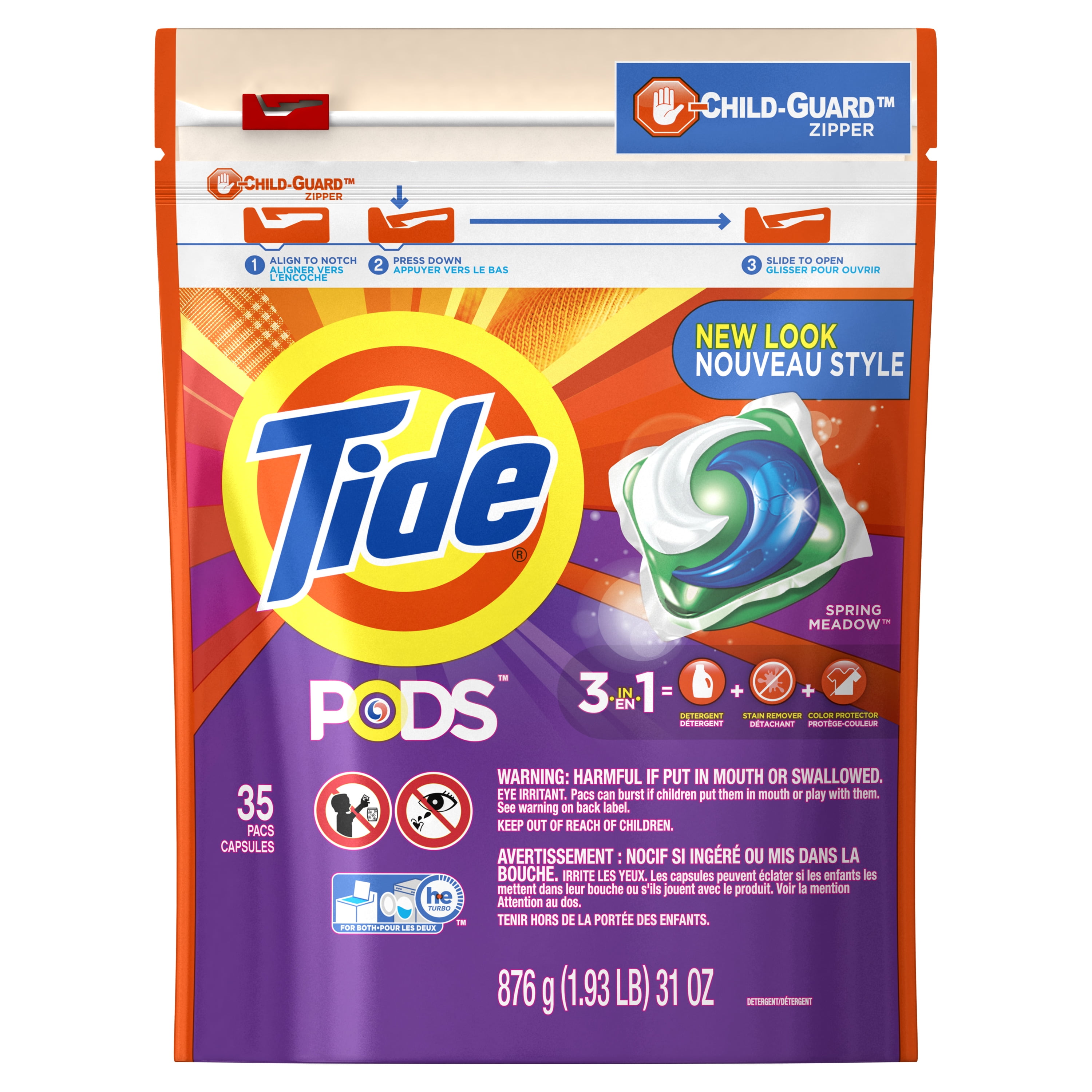 Tide PODS Spring Meadow Scent HE Turbo Laundry Detergent Pacs, 35 count ...