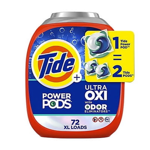 Tide PODS Ultra OXI Laundry Detergent, Odor Eliminators, 72 ct, Stain ...