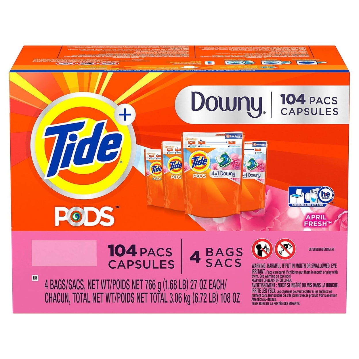 Tide PODS with Downy Fabric Softener Plus Wash, Liquid Detergent Pacs ...