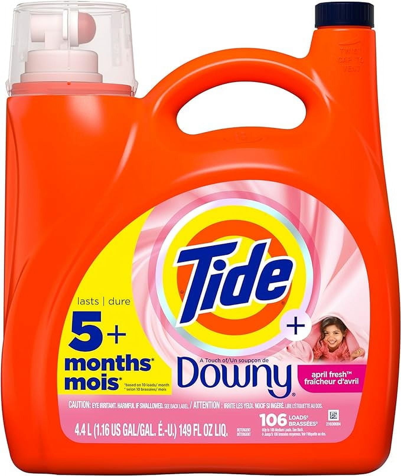 Tide Plus A Touch of Downy Liquid Laundry Detergent, April Fresh, 149 ...