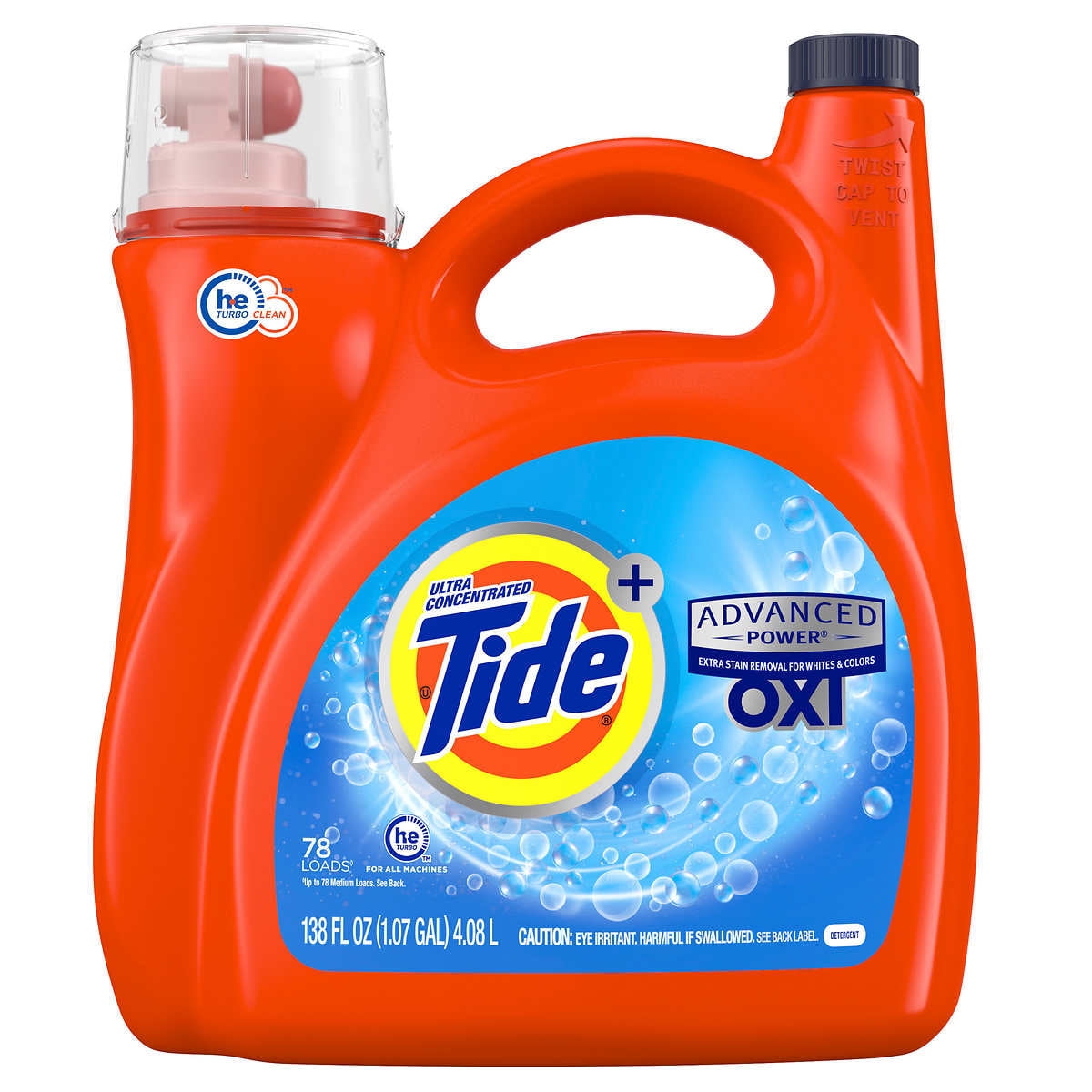Tide Plus Advanced Power w/ Oxi Laundry Detergent Original 78 Load 138 ...