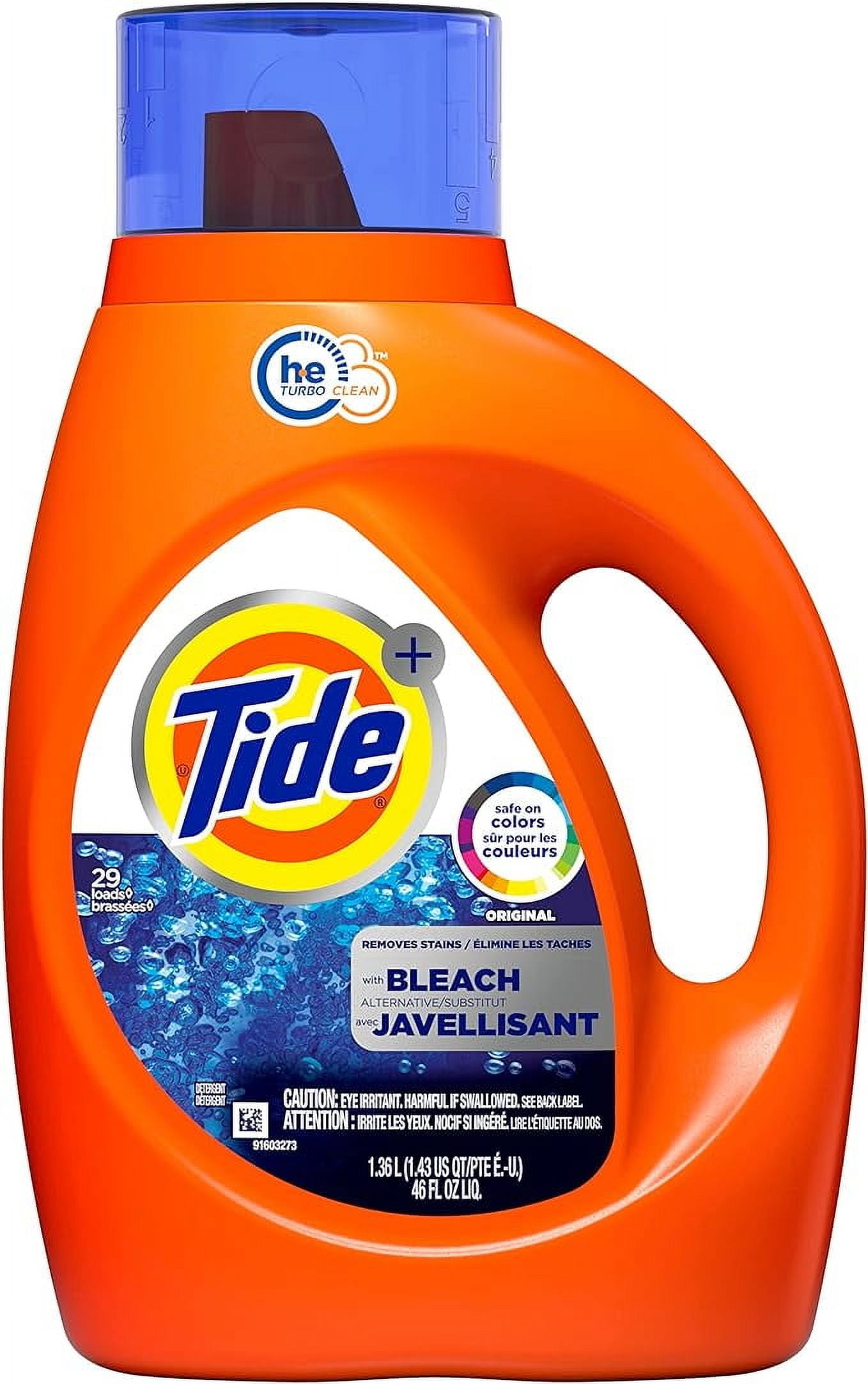 Tide Plus Bleach Alternative HE Turbo Clean Liquid Laundry Detergent ...