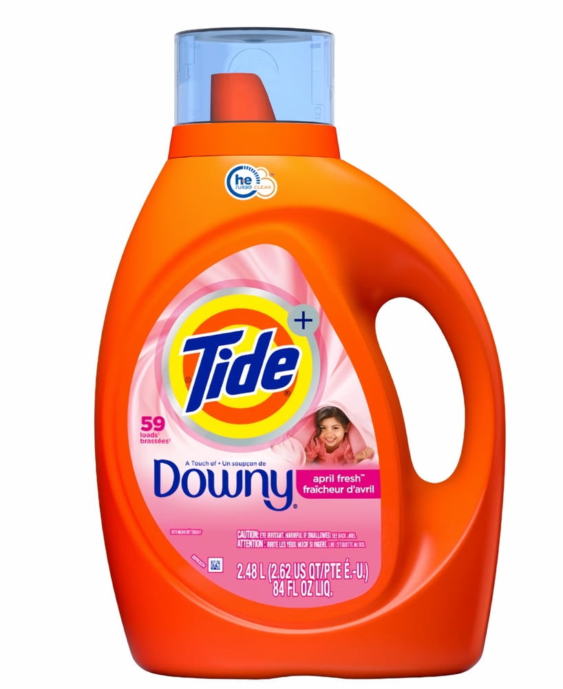 Tide Plus Downy Liquid Laundry Detergent April Fresh 84 fl oz (Pack of ...