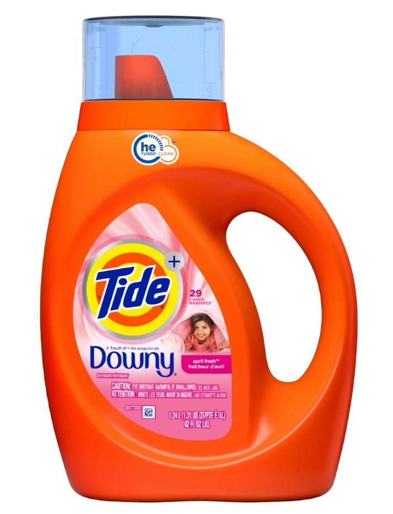 Tide Plus Downy Liquid Laundry Detergent April Fresh (Pack of 32 ...
