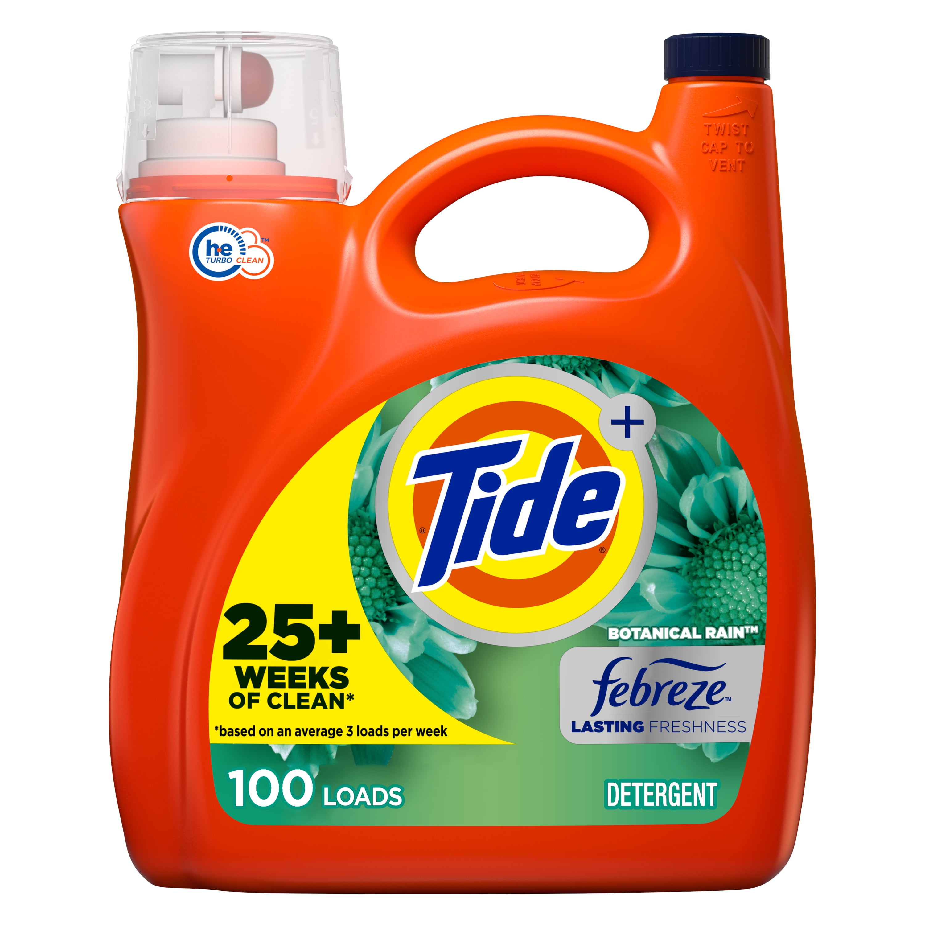 Tide Plus Febreze Freshness Liquid Laundry Detergent, Botanical Rain ...