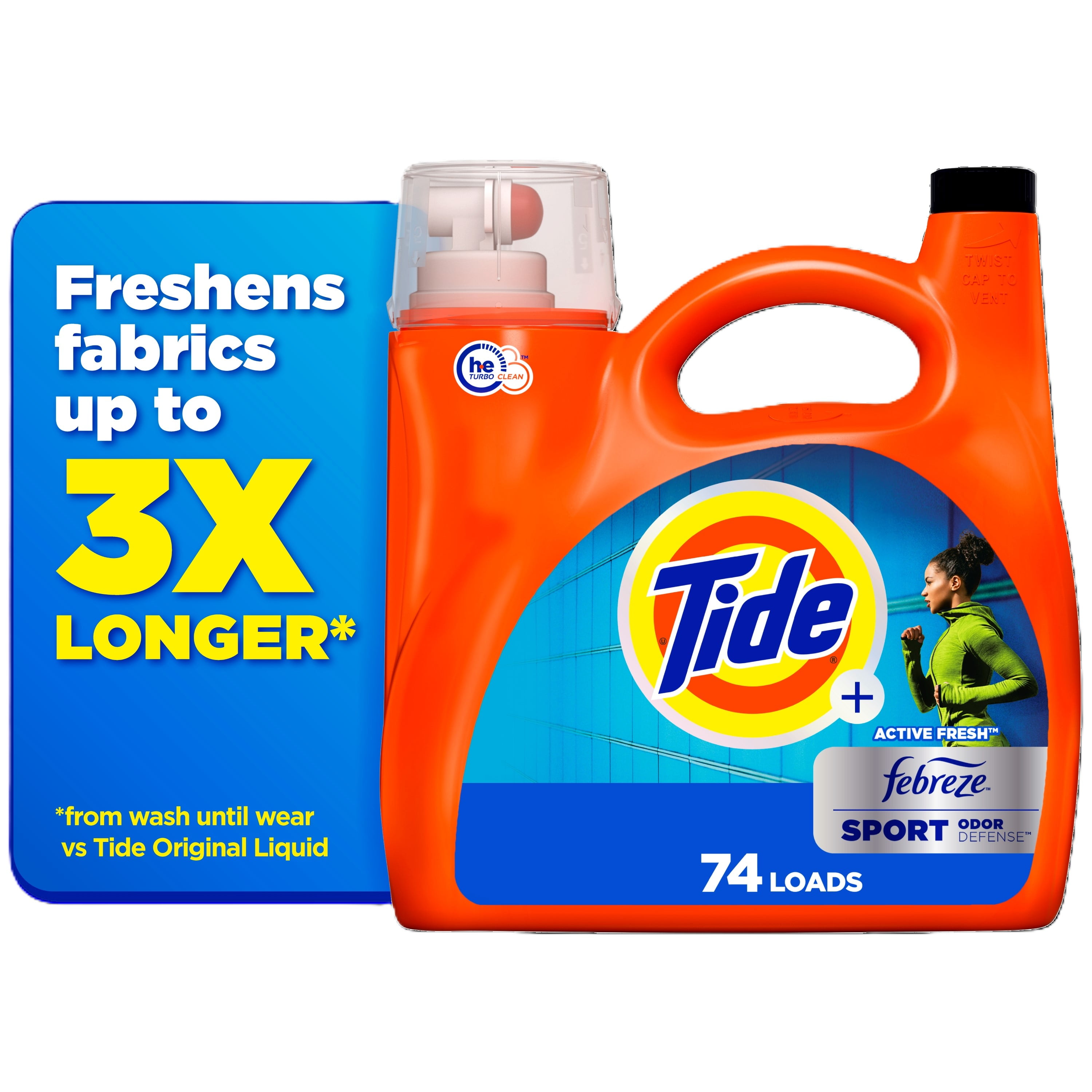 Tide Plus Febreze Sport Odor Defense HE Turbo Clean Liquid Laundry ...