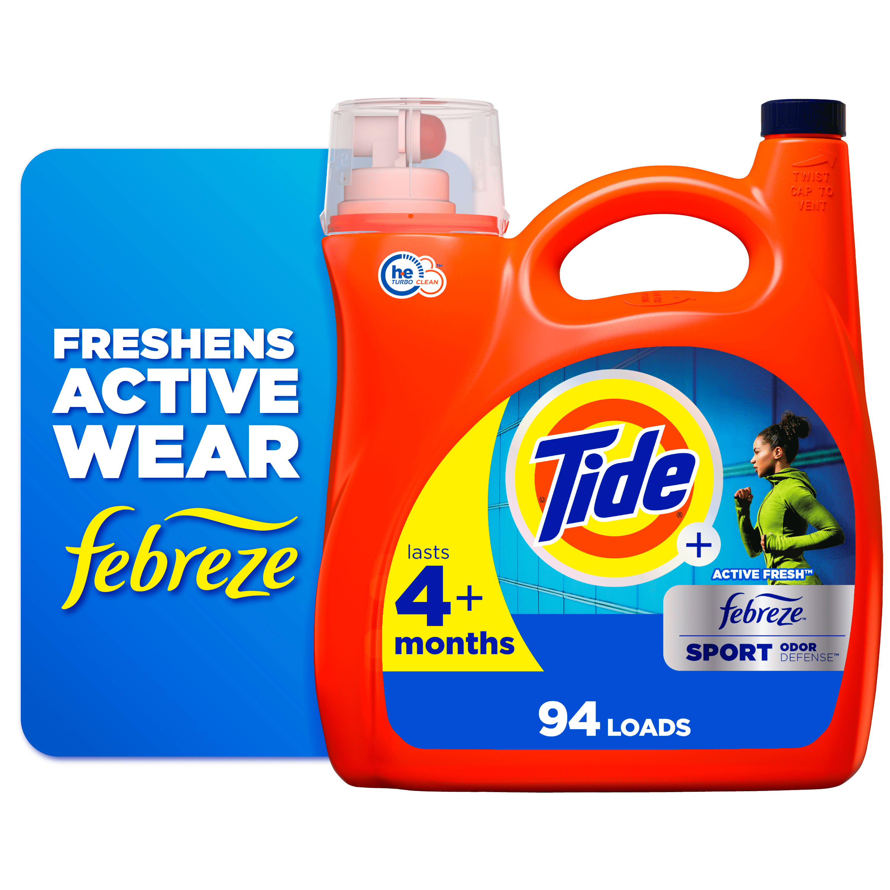 Tide Plus Febreze Sport Odor Defense HE Turbo Clean Liquid Laundry ...