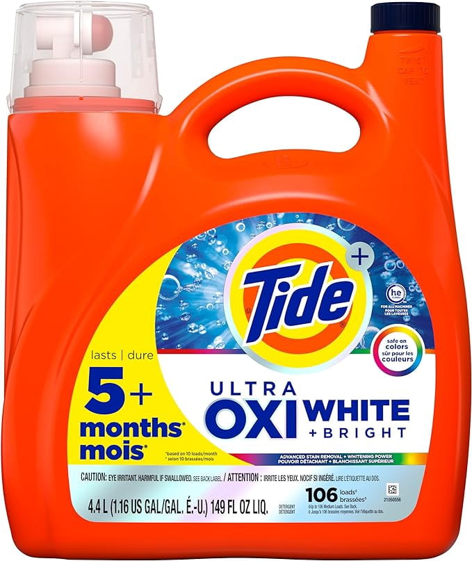 Tide Plus Ultra OXI White and Bright Liquid Laundry Detergent, Advanced ...