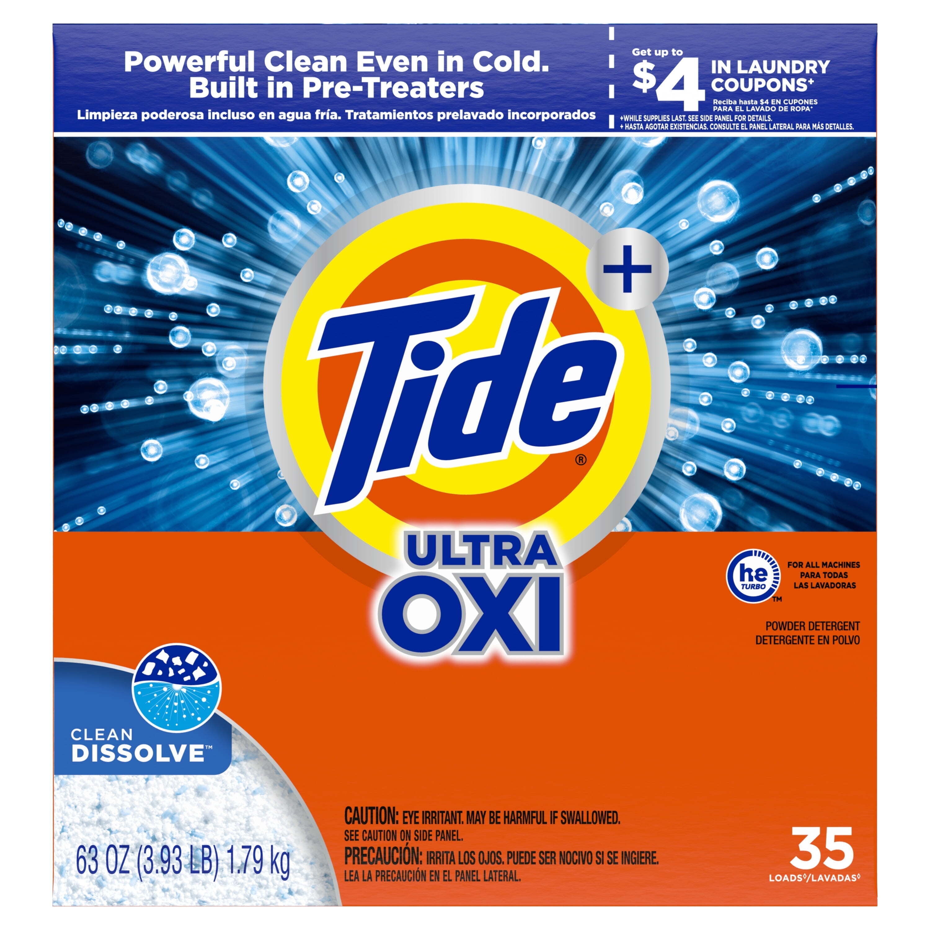 Tide Plus Ultra Oxi Powder Laundry Detergent, 35 Loads, 63 oz - Walmart.com