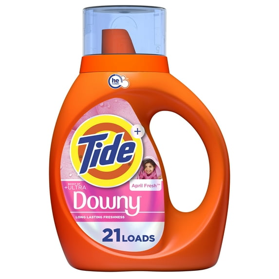 Tide Plus a Boost of Ultra Downy Liquid Laundry Detergent, April Fresh ...