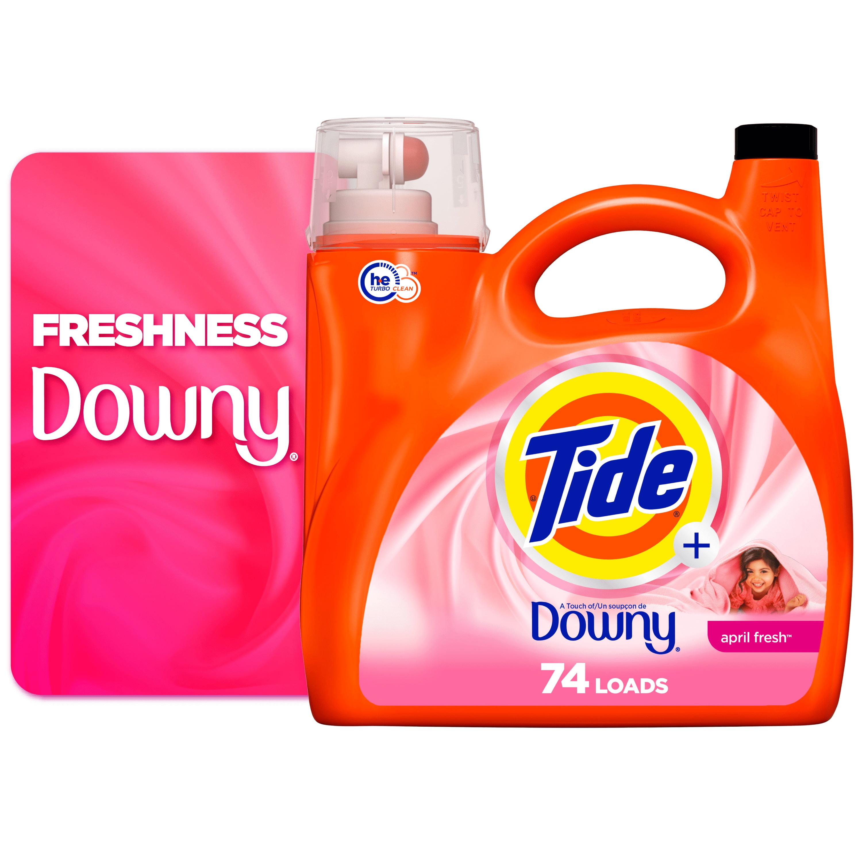 Tide Plus a Touch of Downy Liquid Laundry Detergent, April Fresh Scent ...