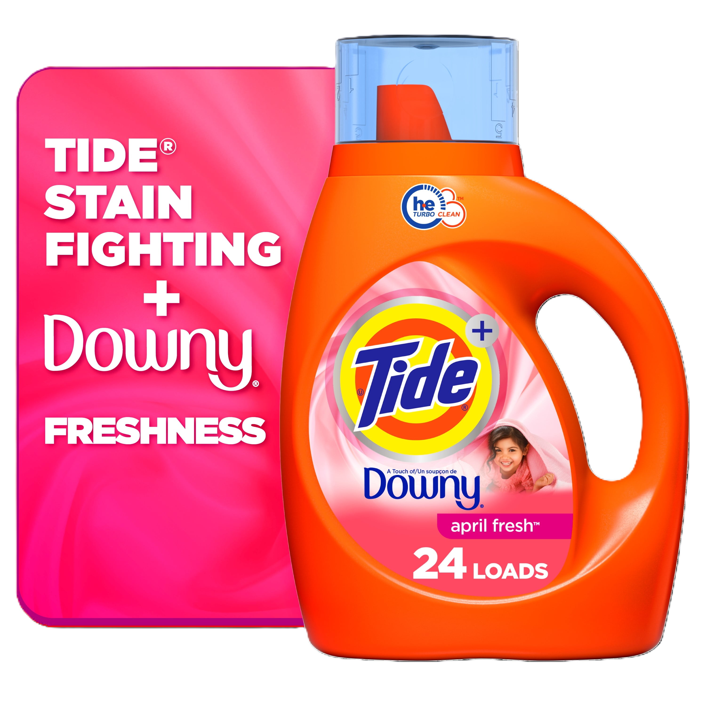 Tide Plus a Touch of Downy Liquid Laundry Detergent, April Fresh Scent ...
