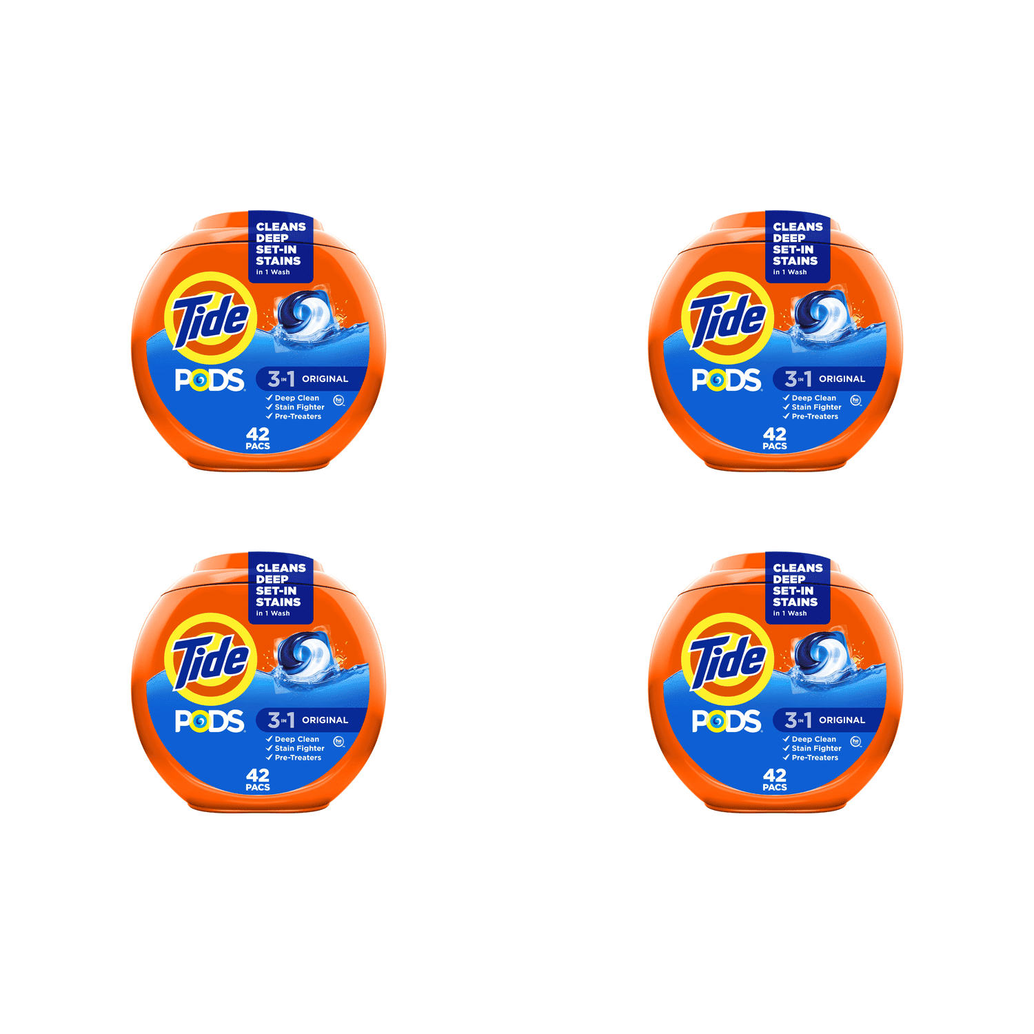 Tide Pods 3-in-1 Original Laundry Detergent Pacs( 42 Count x 4 ) – 4 ...