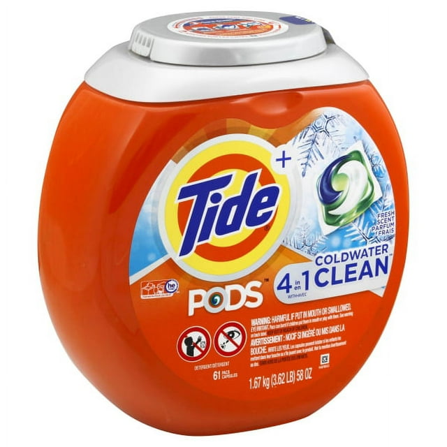 Tide Pods Coldwater Clean Liquid Laundry Detergent Pacs, Fresh Scent ...