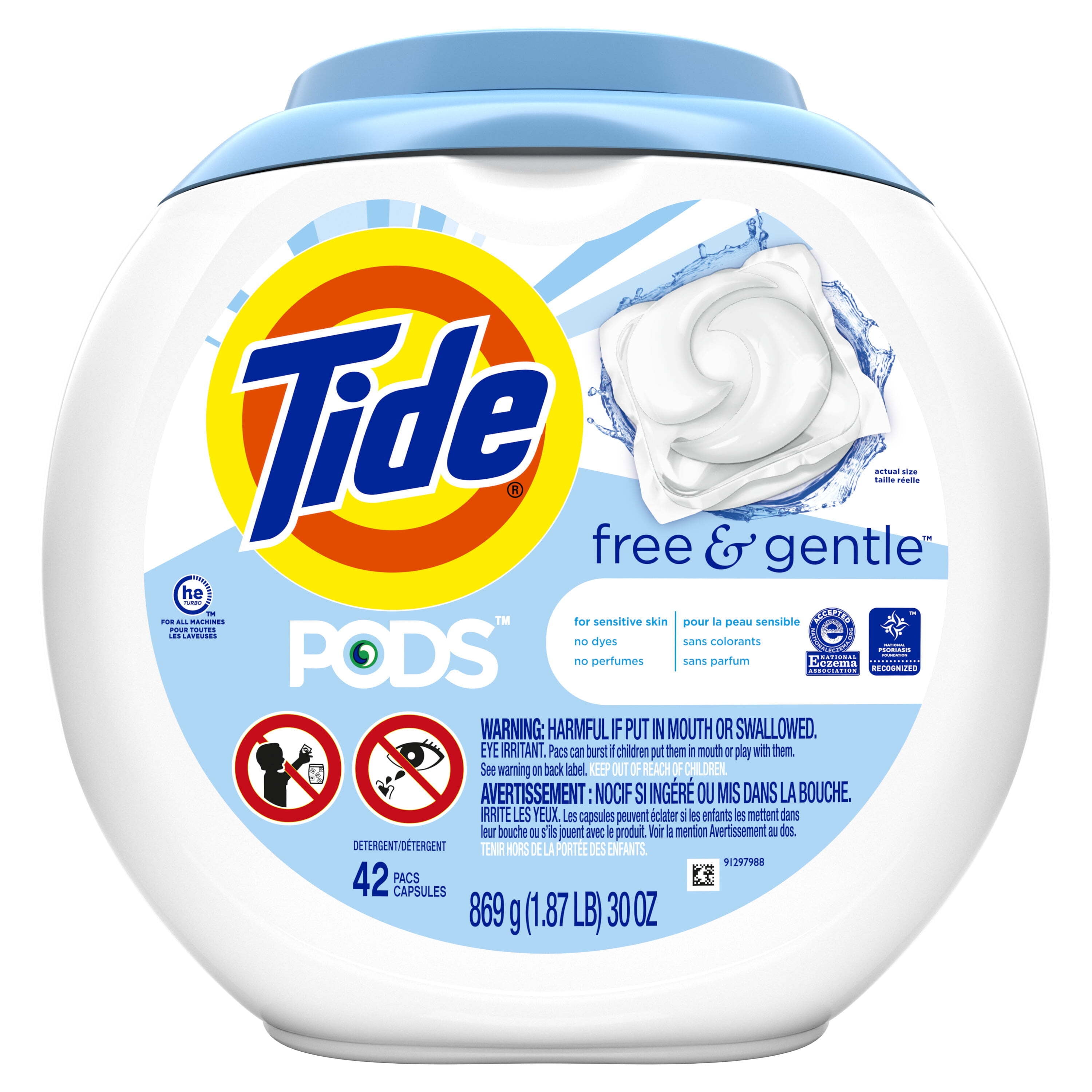 Tide Pods Laundry Detergent Soap Packs, Free and Gentle, 42 Ct ...