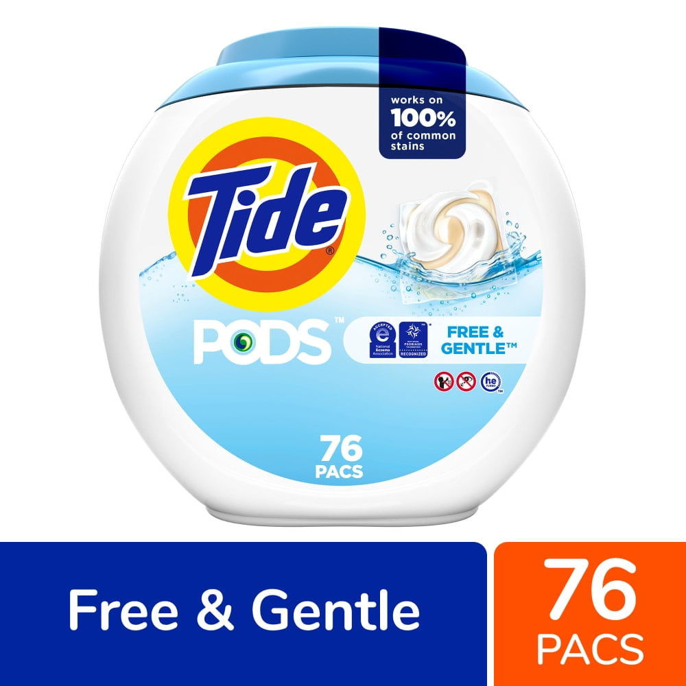 Tide Pods Free & Gentle Laundry Detergent Pods, 76 ct - Walmart.com